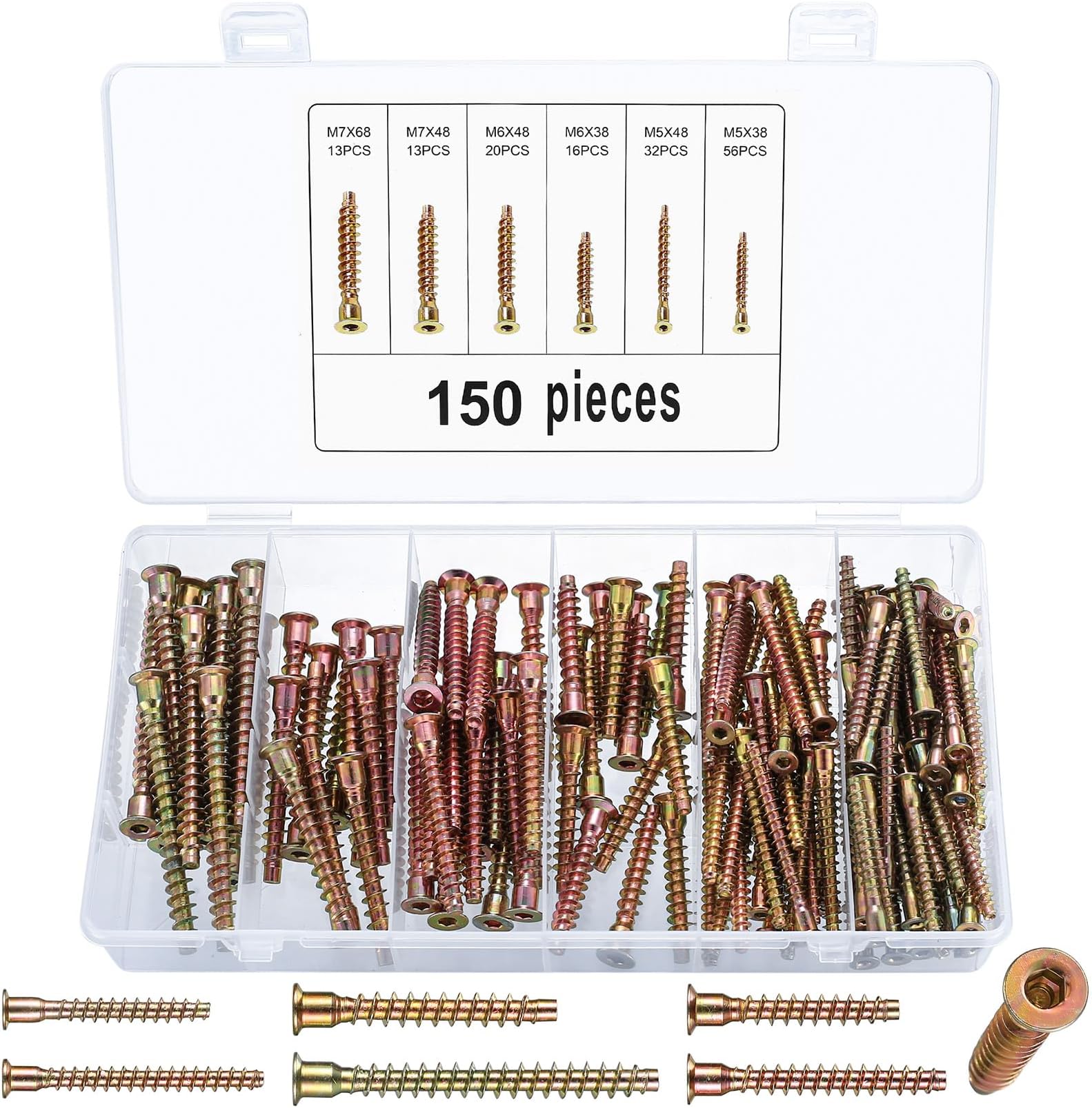 SD Products FCSB7070-50 Steel Confirmat Screws, Zinc, 7 x 70 mm, Set of ...
