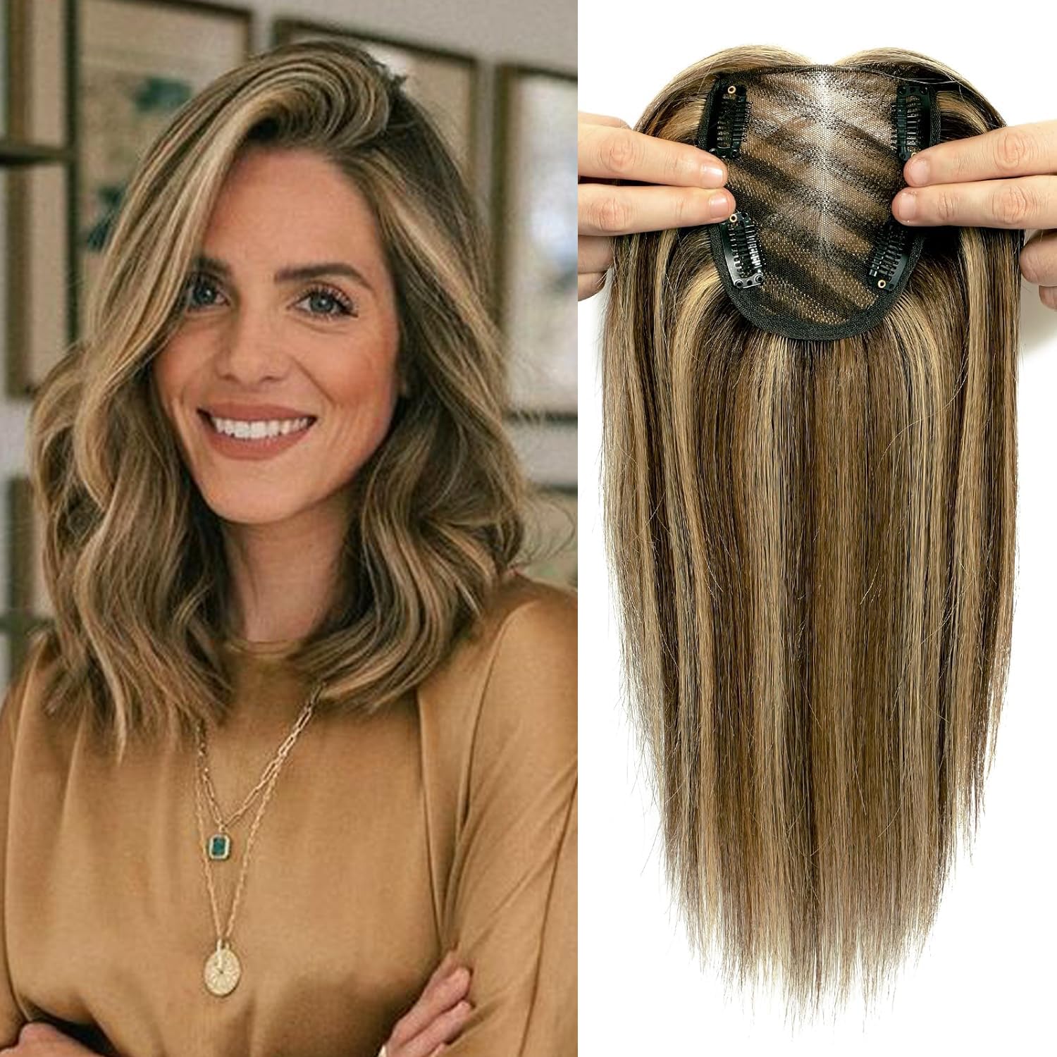 Hair Toppers for Thinning Hair Women Real Hair 100% Real Human Hair ...