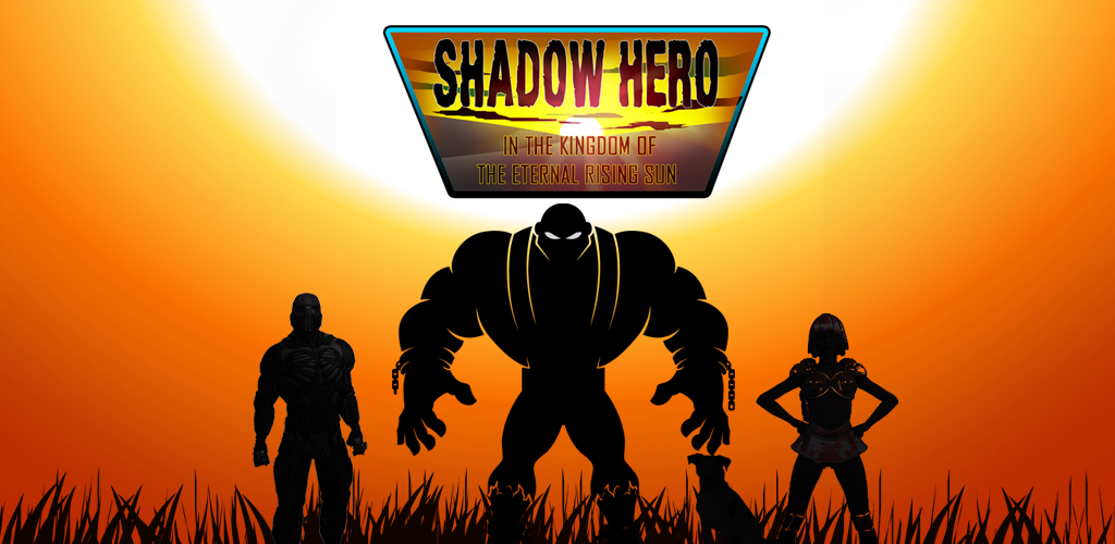 Shadow hero dans le royaume de l’éternel pendant le lever du soleil ...