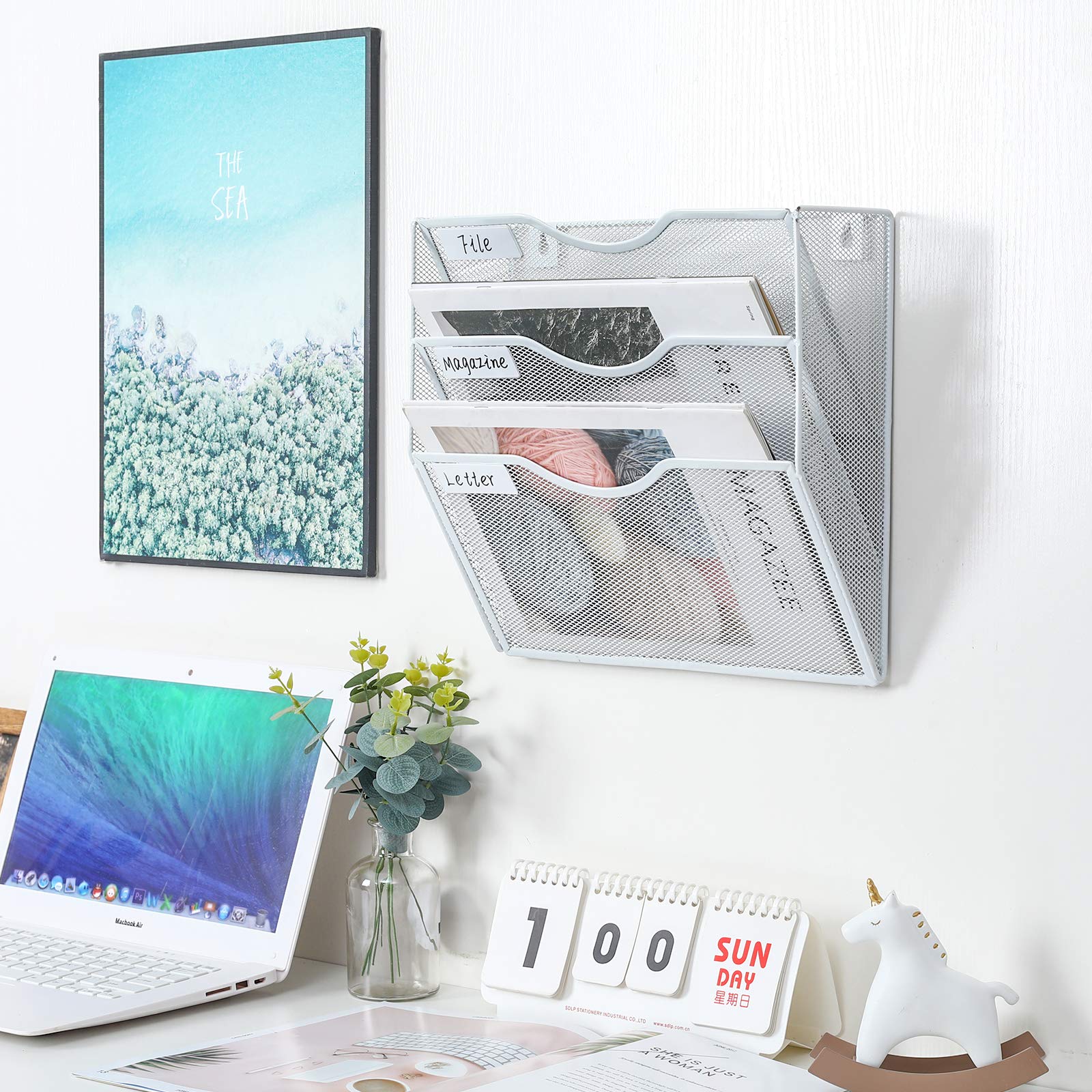 Snapklik.com : PAG Hanging Wall File Holder Mail Organizer Wall Mount Document Letter Rack