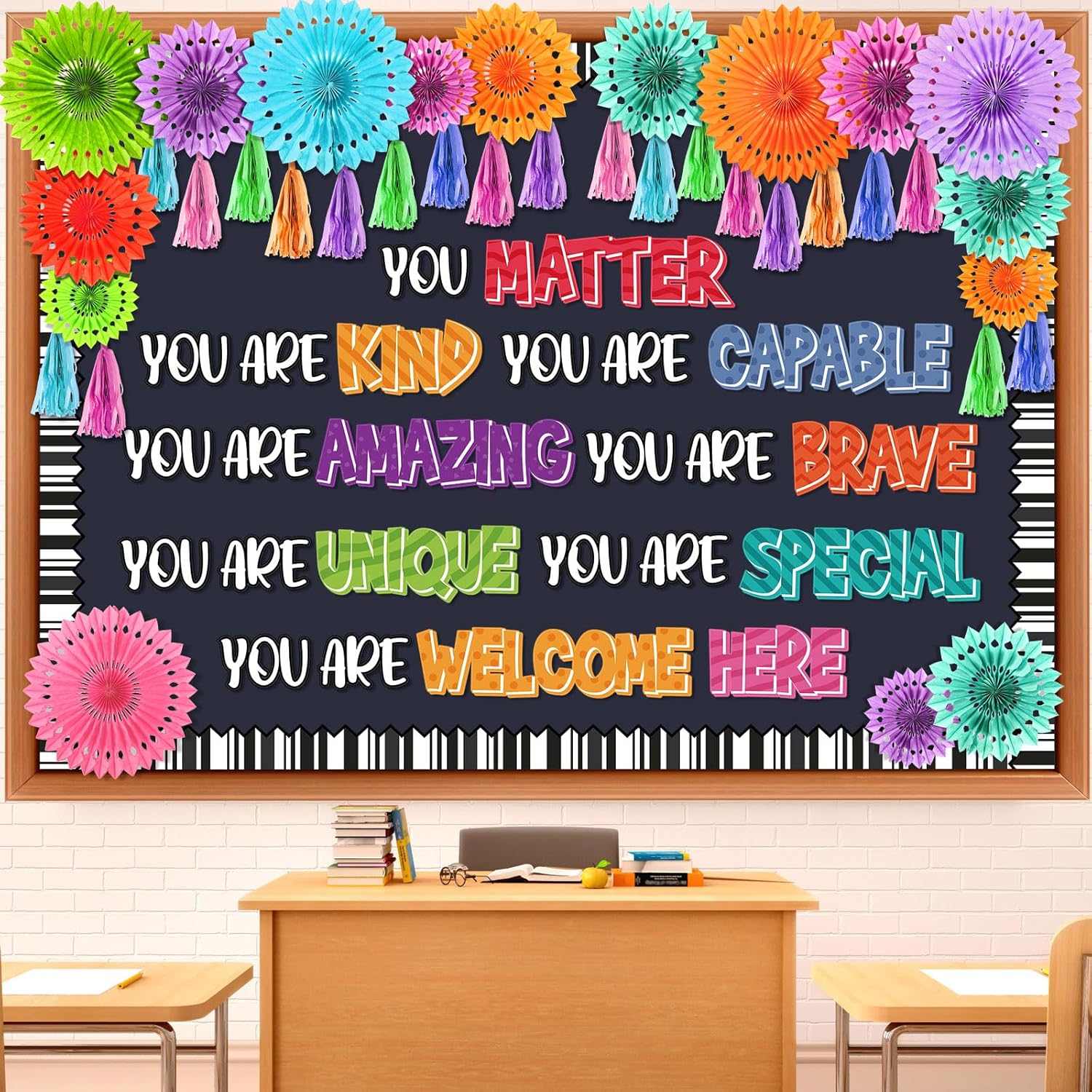 Amazon.com : Qilery 70 Pcs Motivational Bulletin Board Set ...