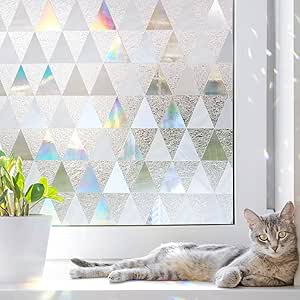 Amazon.com: LUTE Window Privacy Film, Decorative Stained Glass Rainbow ...