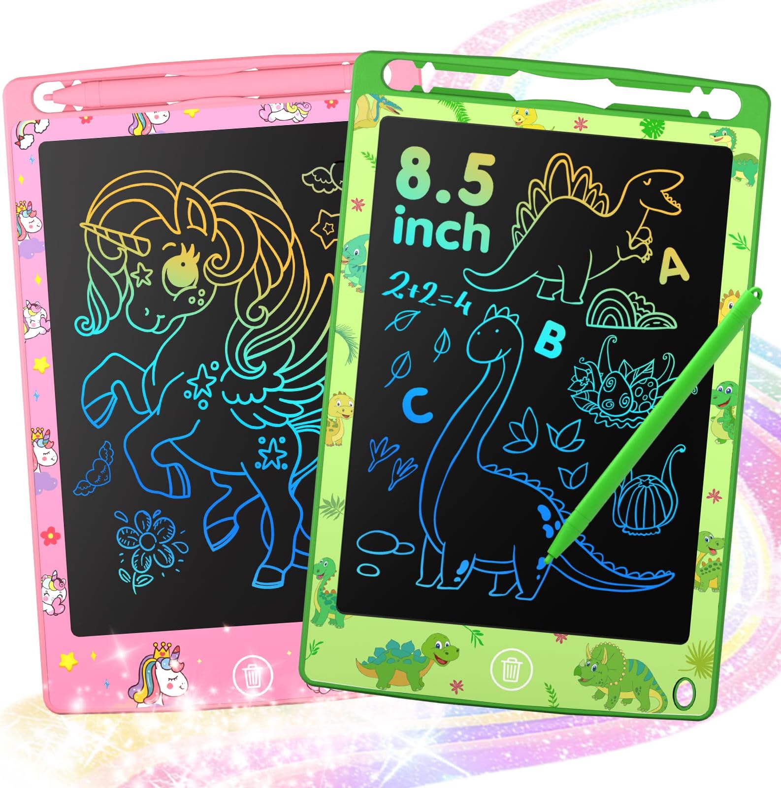 Amazon.com: 2 Pack LCD Writing Tablet for Kids, 8.5 Inch Colorful ...