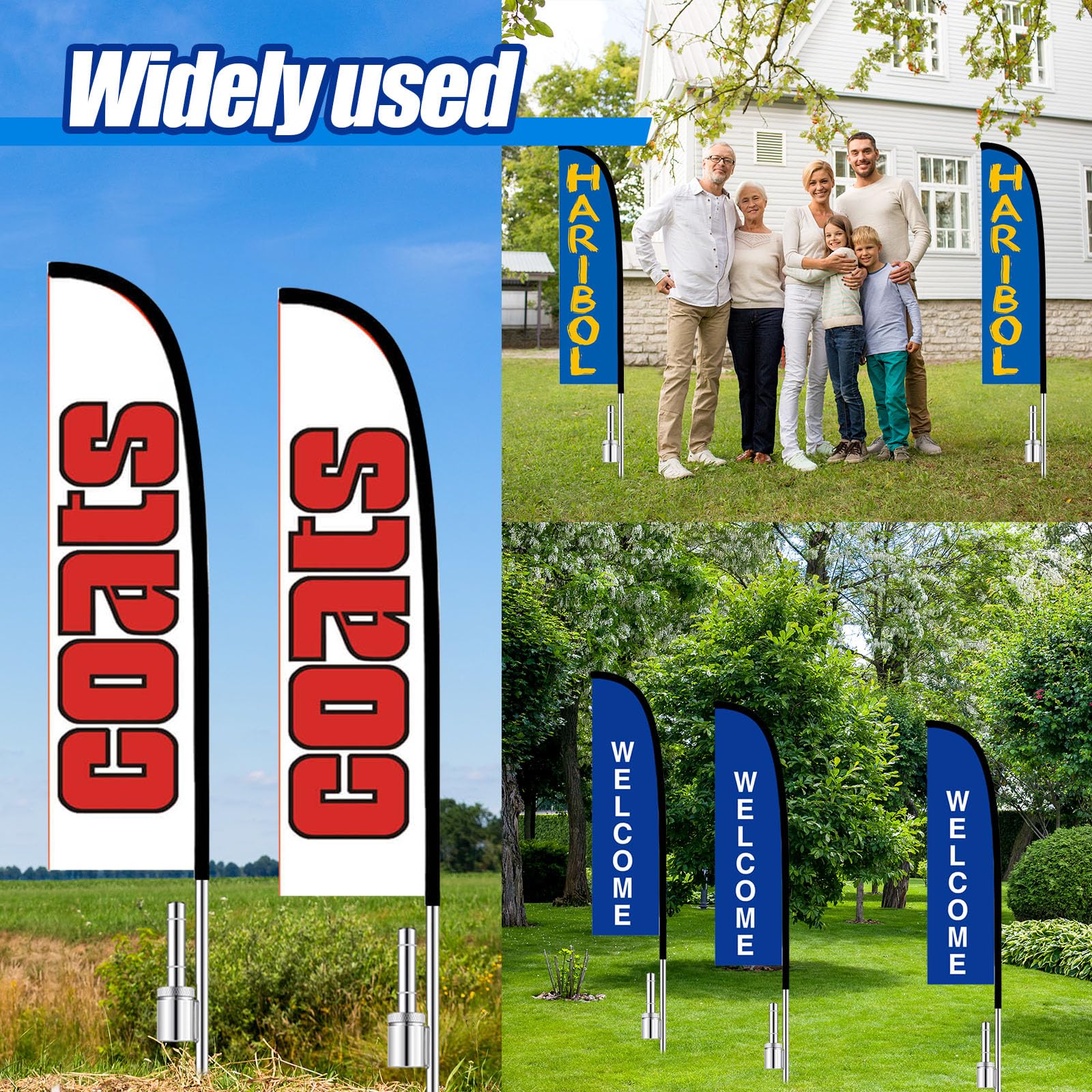 Pelopy Feather Flag Ground Spike Ground Stake Flag Base Heavy Duty Flag ...