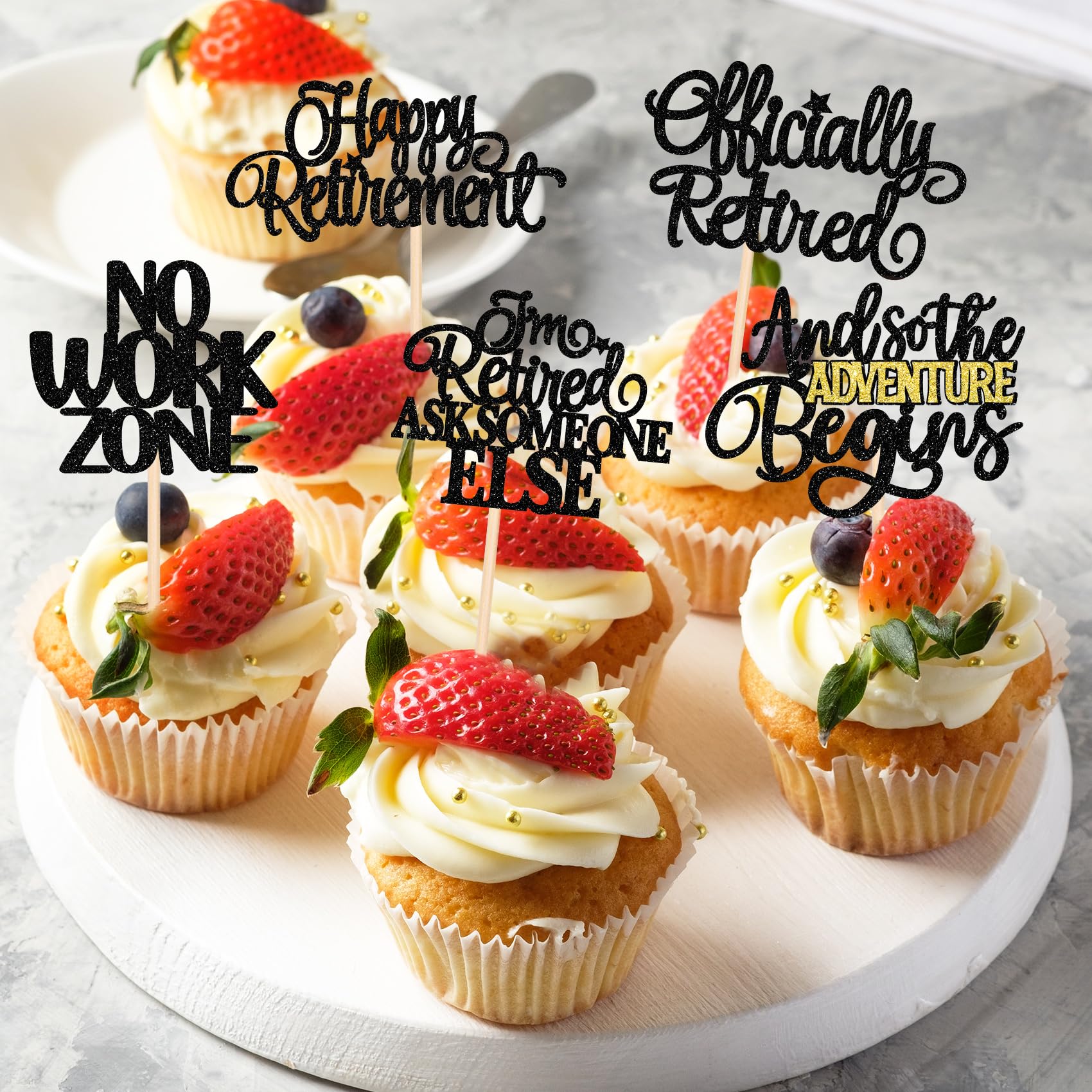 Snapklik.com : 30 PCS Happy Retirement Cupcake Toppers Officially ...
