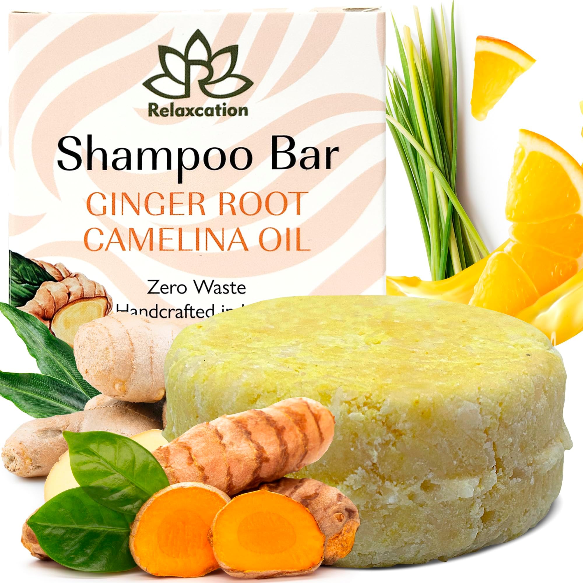 Amazon.com : Organic Ginger Hair Growth Solid Shampoo Bar for Regrowth ...