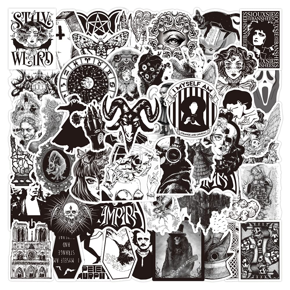 Amazon.com: 50pcs Gothic Stickers,Satanic Stickers,Laptop ,Punk Horror ...