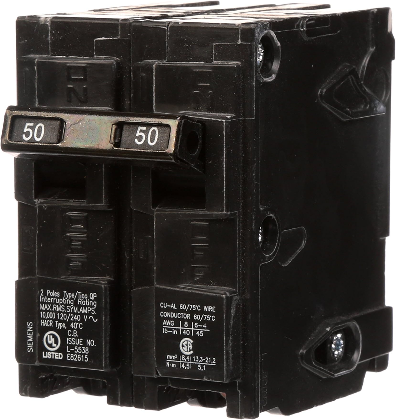 General Electric GE THQB2150 Molded CASE Circuit Breaker 2P 50A AMP 120 ...