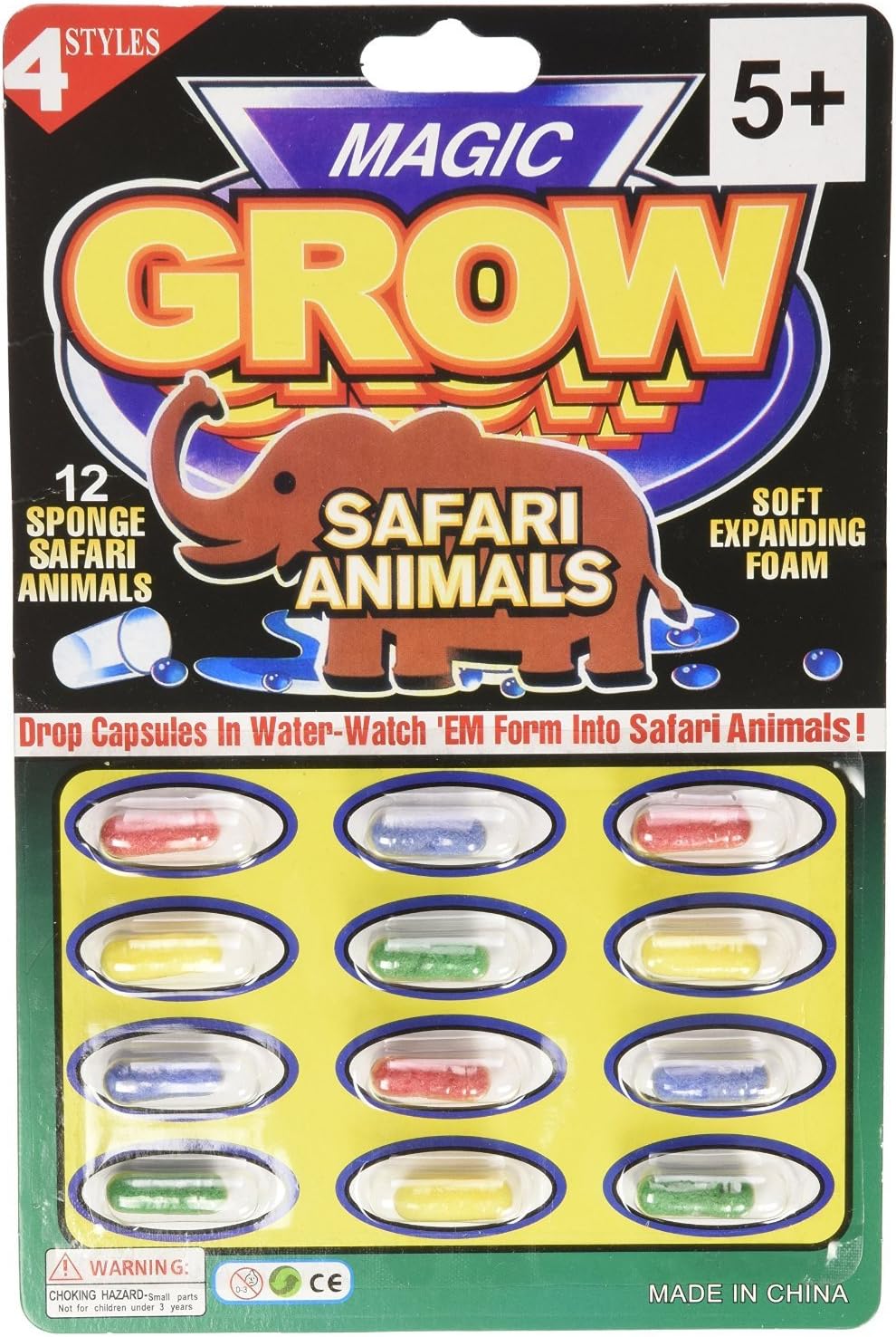 Amazon.com: Rhode Island Novelty Magic Growing Animal Capsule, One ...