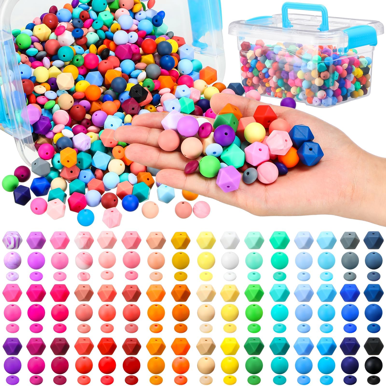 Amazon.com: FIVEIZERO 180PCS Silicone Beads, 30 Colors 12mm Silicone ...