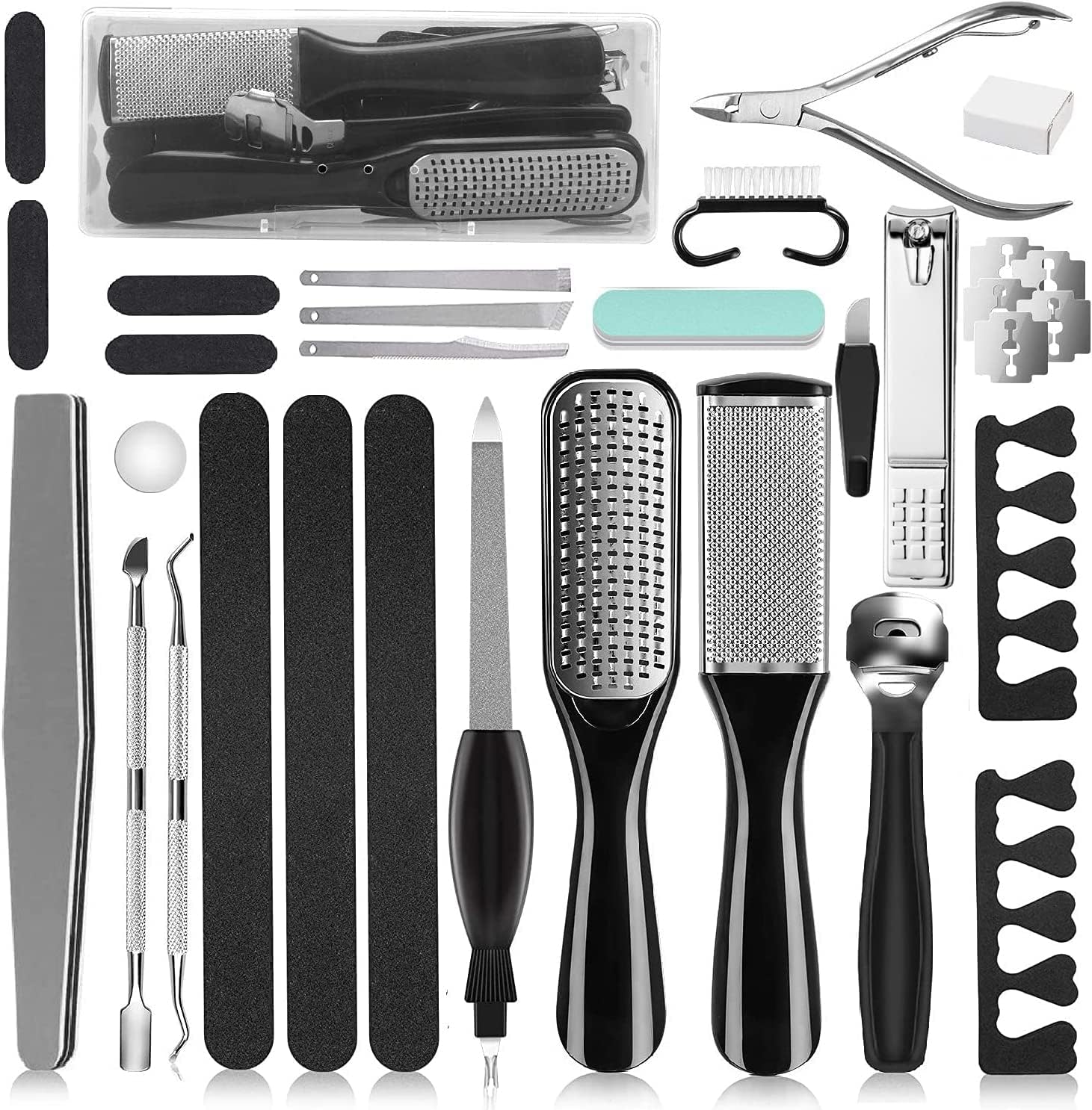 Amazon.com : 15 in 1 Pedicure Kit, Professional Foot File Kit Pedicure ...