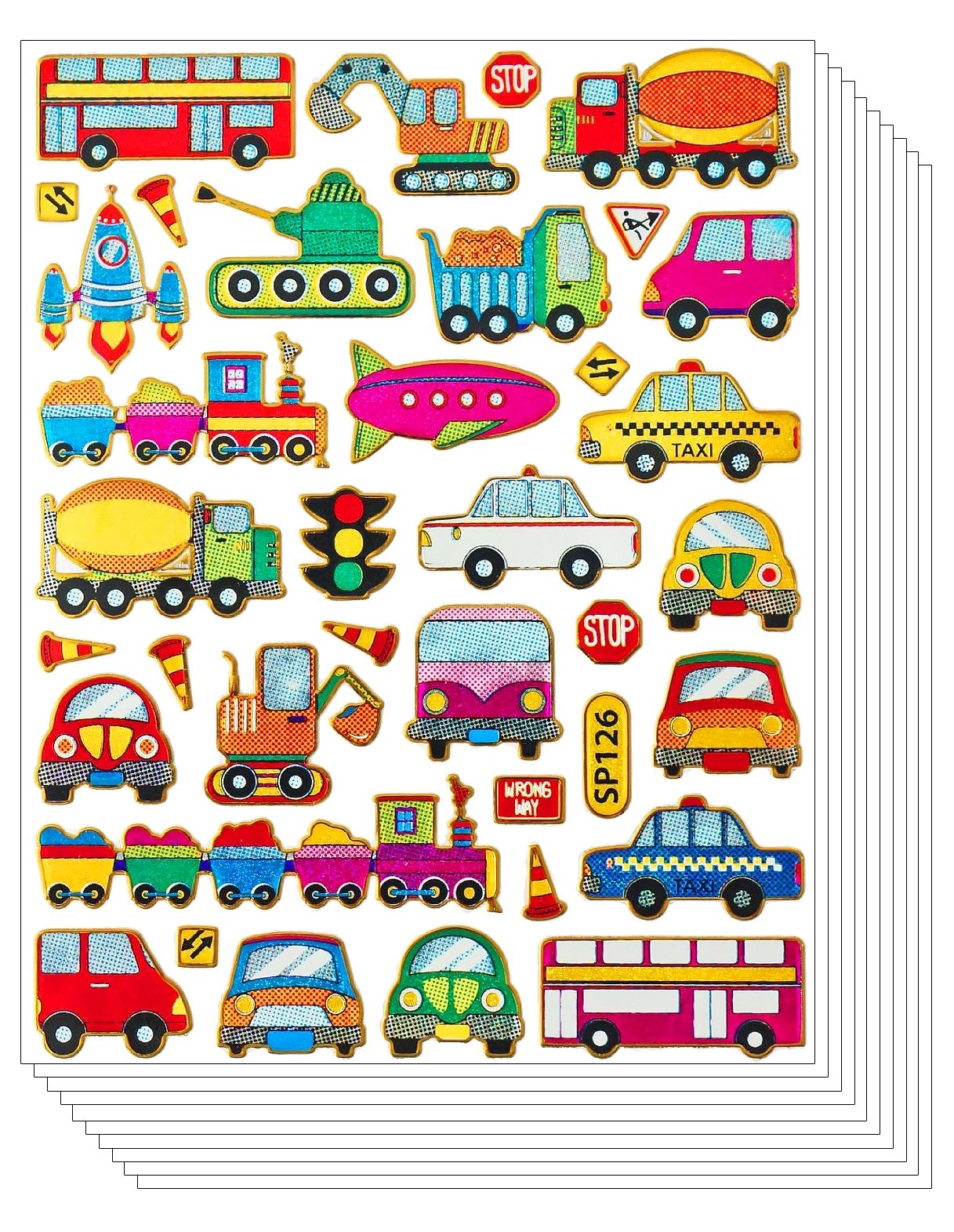 Car Glitter Sticker Vivid Truck Bus Tank Taxi Train Railway ...