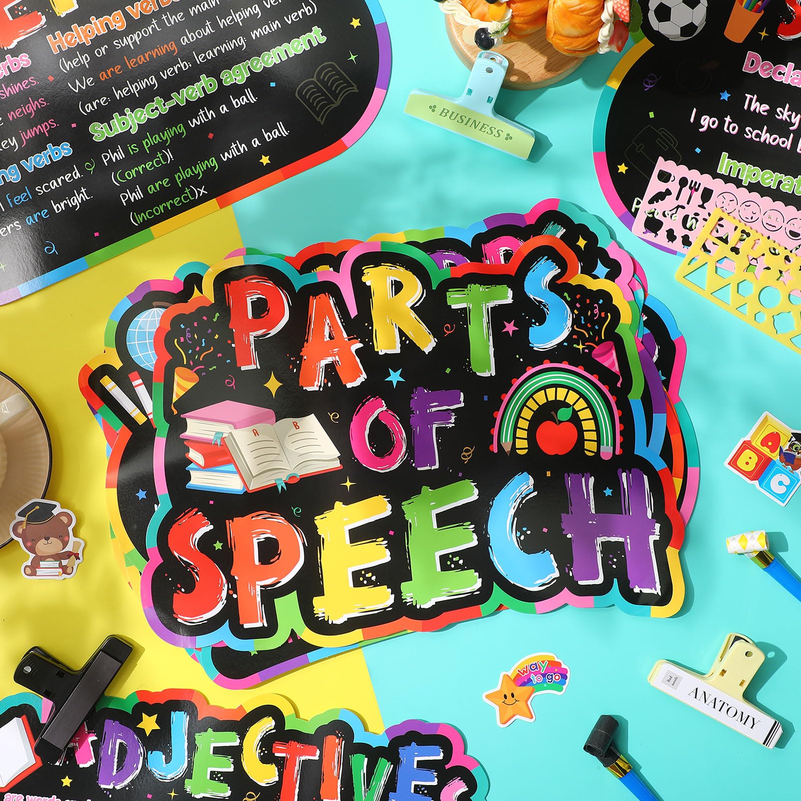 Snapklik.com : Pasimy 12 Pieces Parts Of Speech Posters English Grammar ...