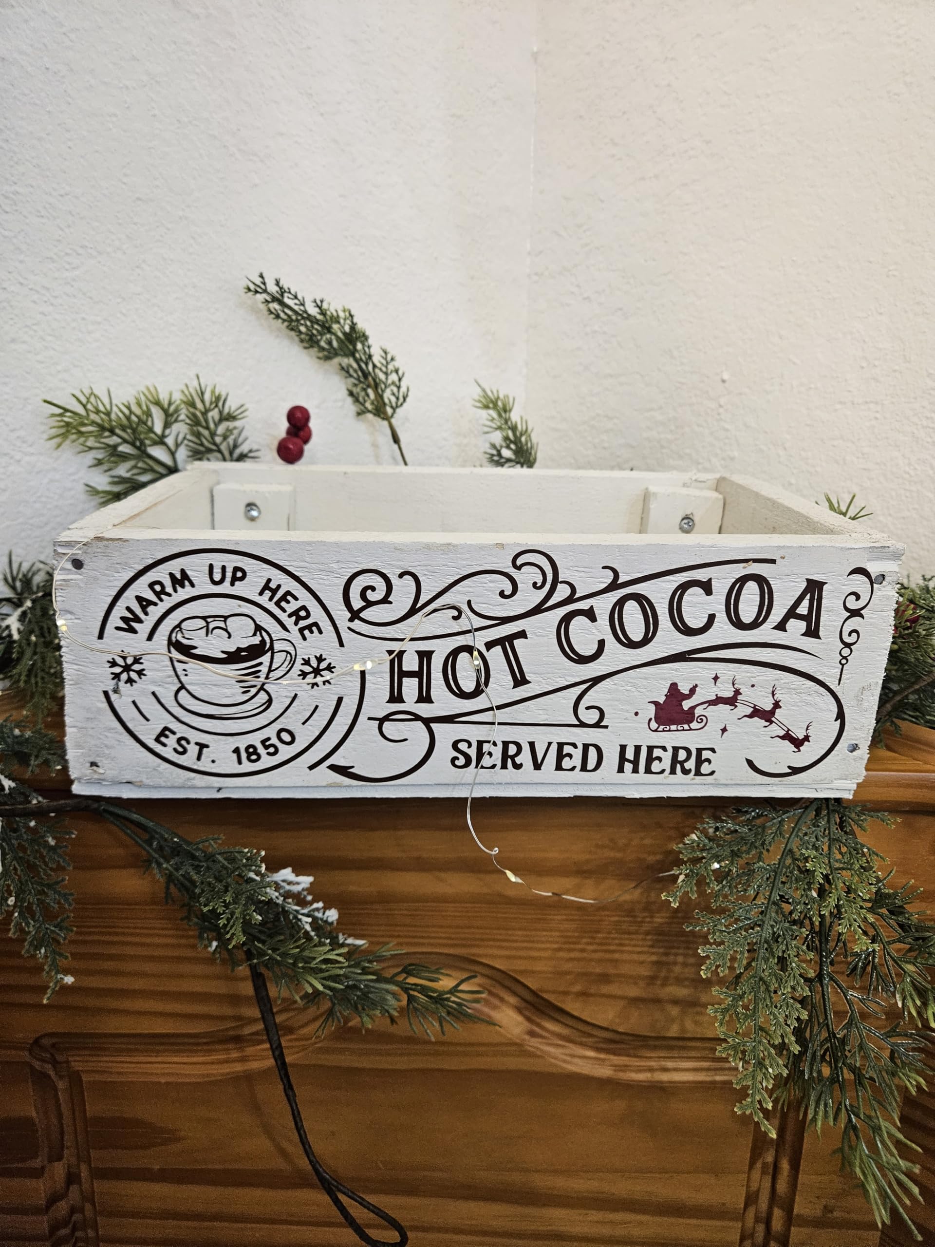 Amazon.com: White Hot Cocoa Box – Festive Storage for Your Cocoa Bar ...