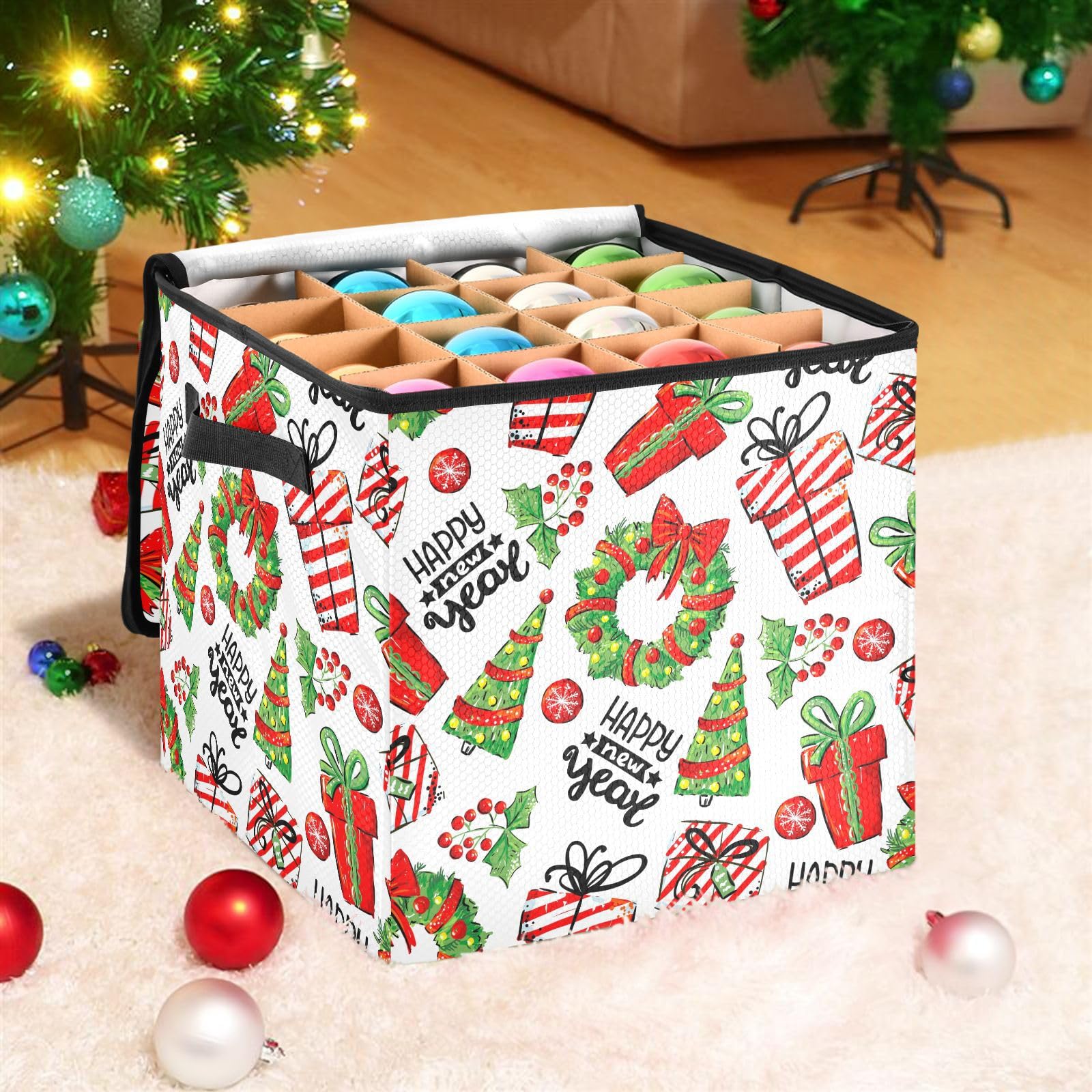 Holiday Decorations Containers Christmas Tree Ornament Storage Hack