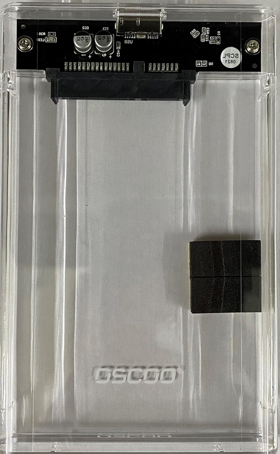 OSCOO 2.5 Inch SATA External Transparent Hard Drive Enclosure Model ...