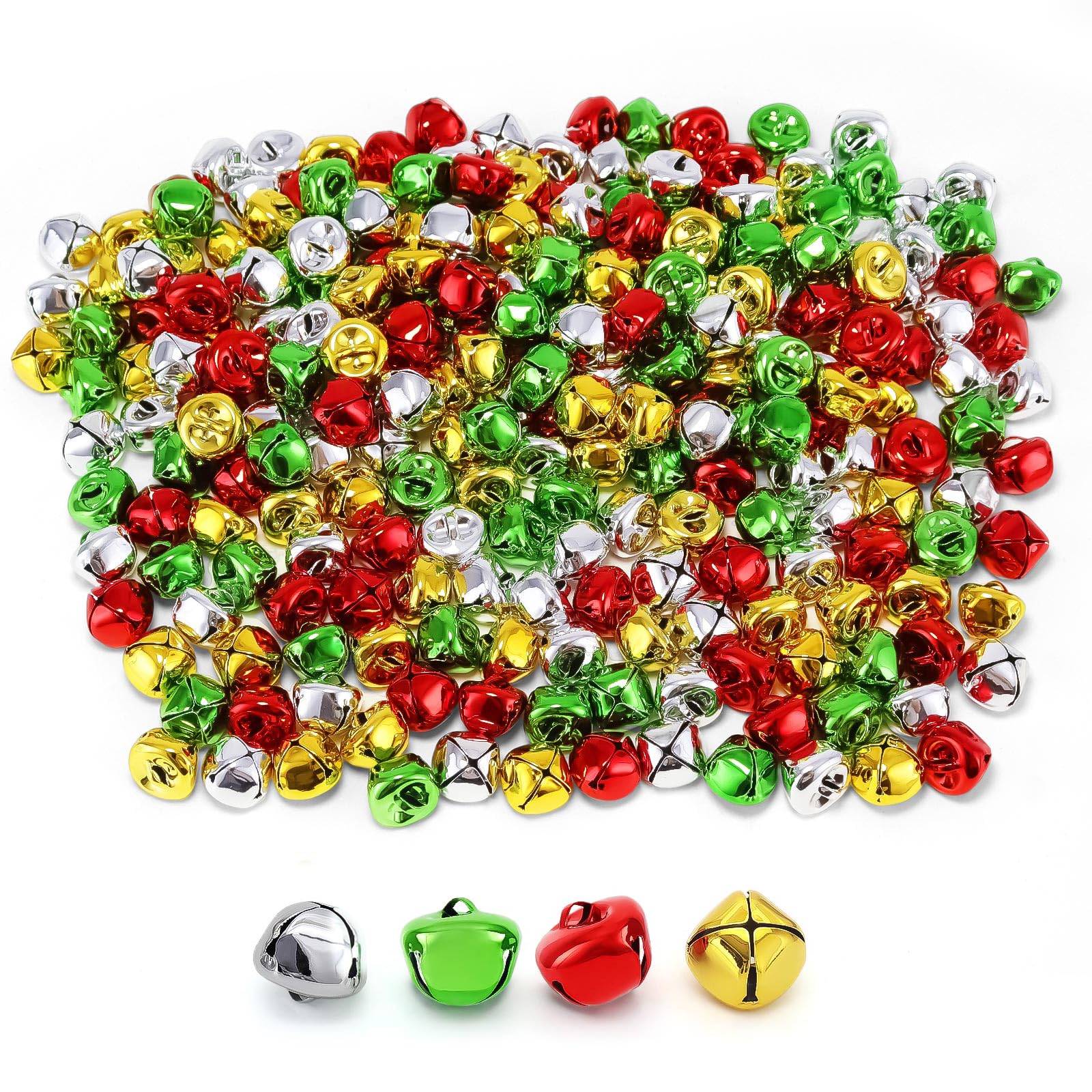 Amazon.com: Jingle Bells for Crafts, 120 Pcs 3/5 Inch Christmas Bells ...