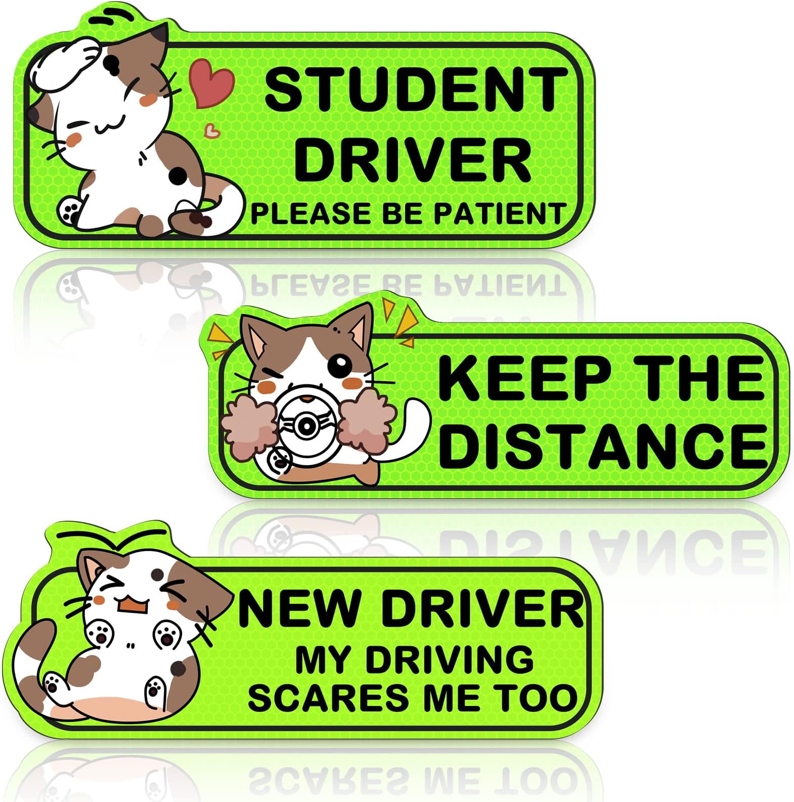 Amazon.com: Funny Reflective Student Driver Magnet for Car - New Driver ...