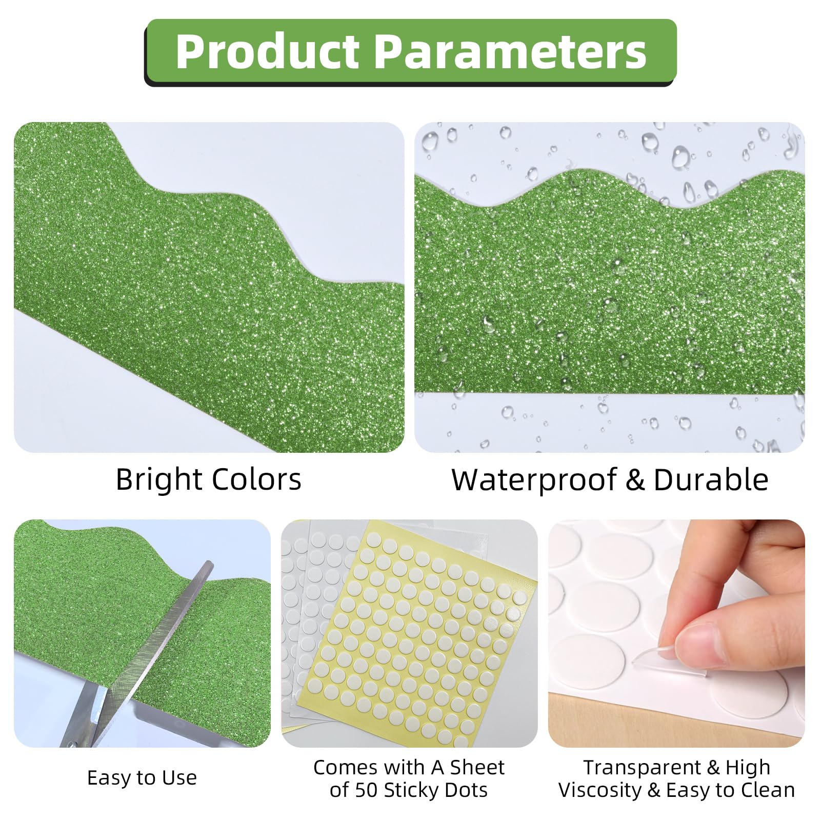 Snapklik.com : Glitter Bulletin Board Borders Set - 3 Rolls 98.4 Ft ...