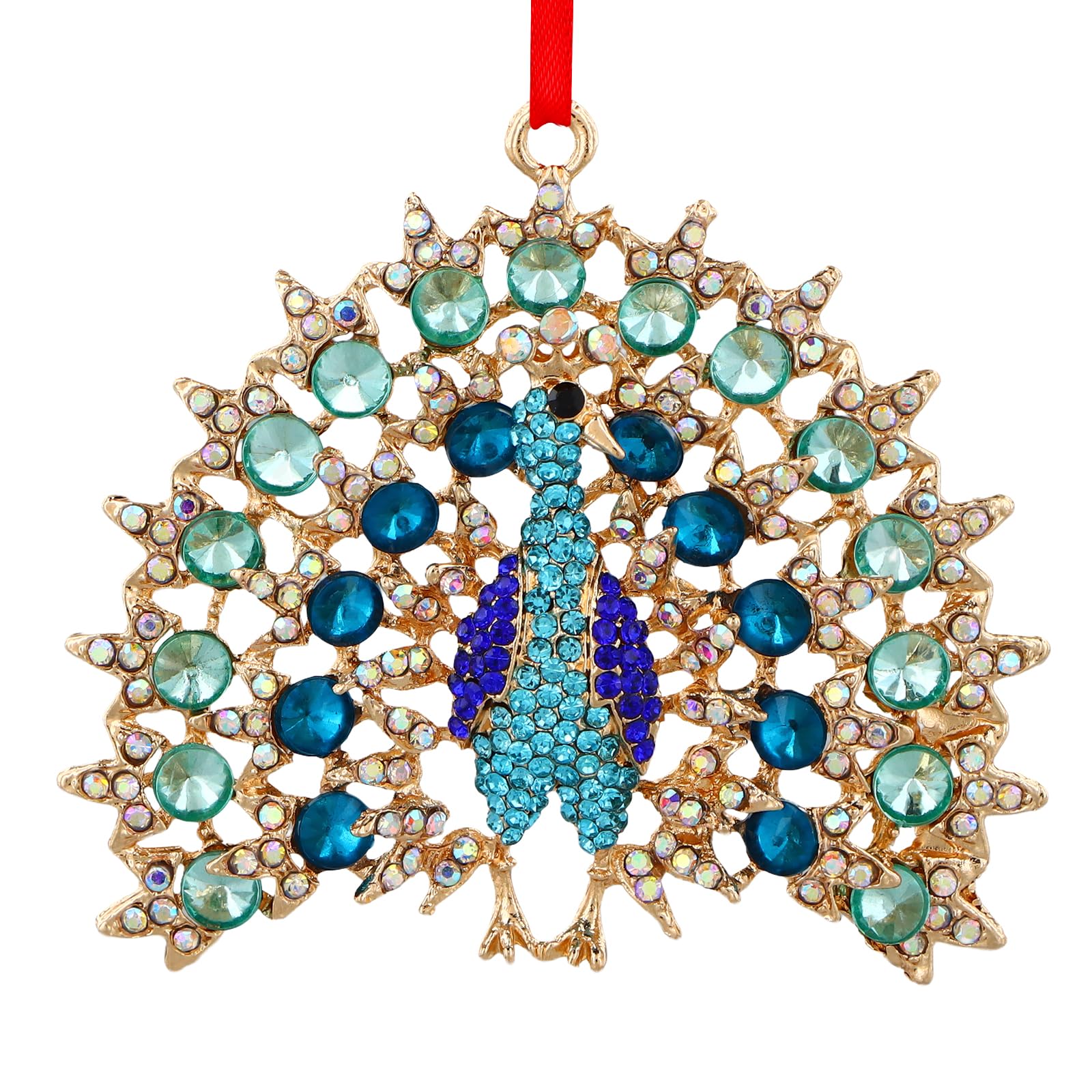 Amazon.com: FLYAB Peacock Christmas Ornaments - 3.15''x3.15'' Metal ...