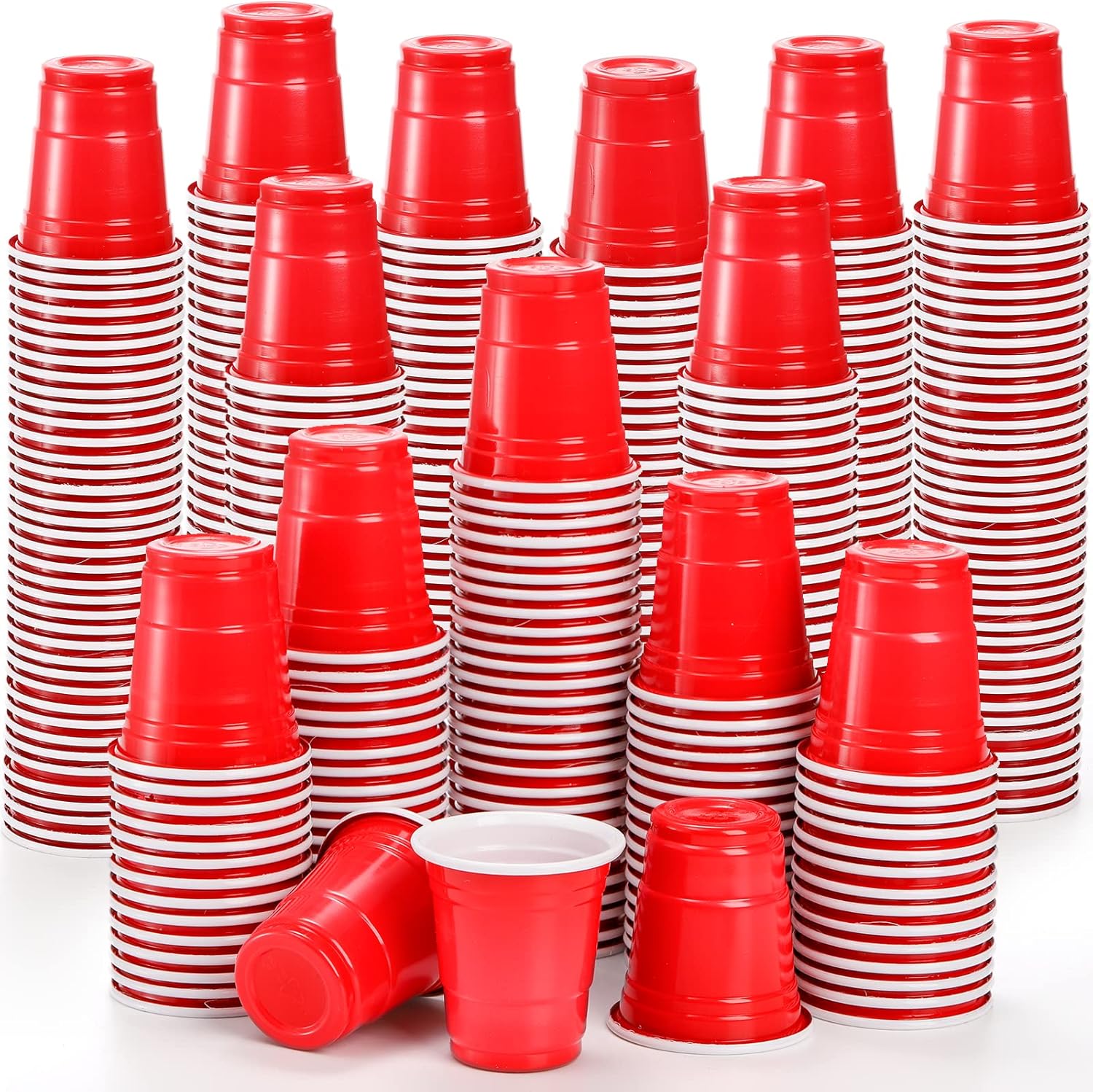 WUWEOT 700 Pack Red Plastic Shot Glasses, 2 Ounce Reusable Party Cups ...