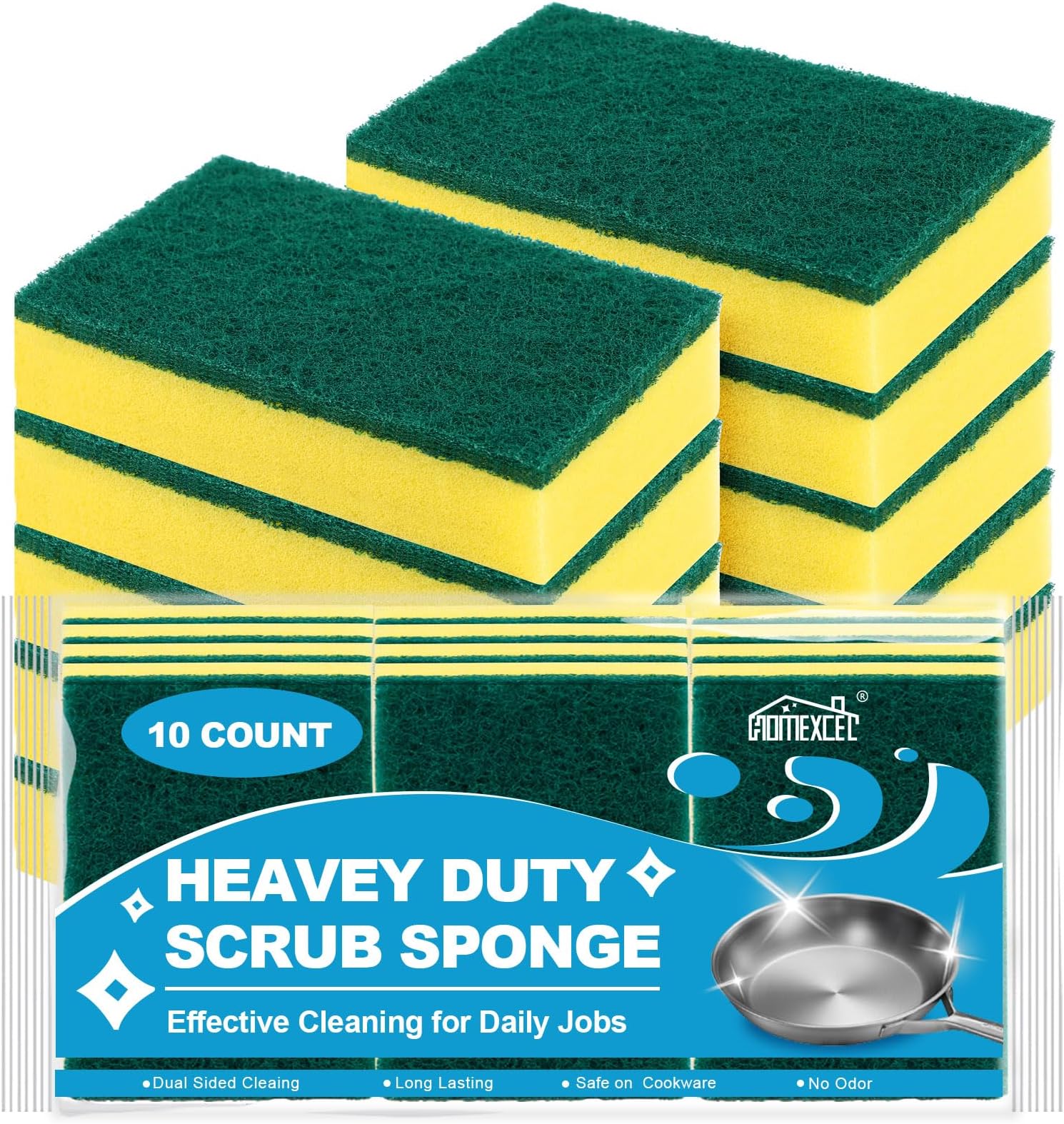 Amazon.com: Kitchen Cleaning Sponge,Eco Non-scratch for Dish,Scrub ...