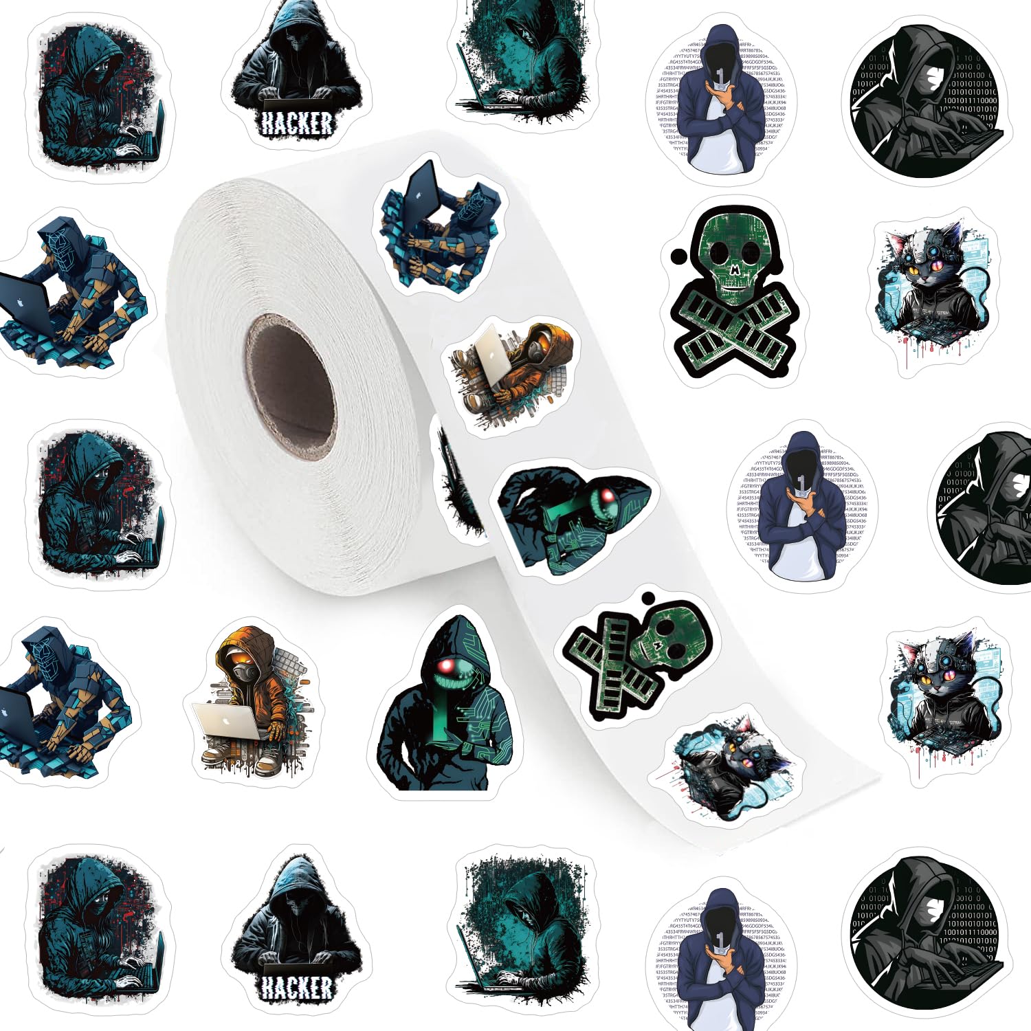 Amazon.com: 500 Pieces（10 Patterns）Hacker Stickers Aesthetics Fashion ...