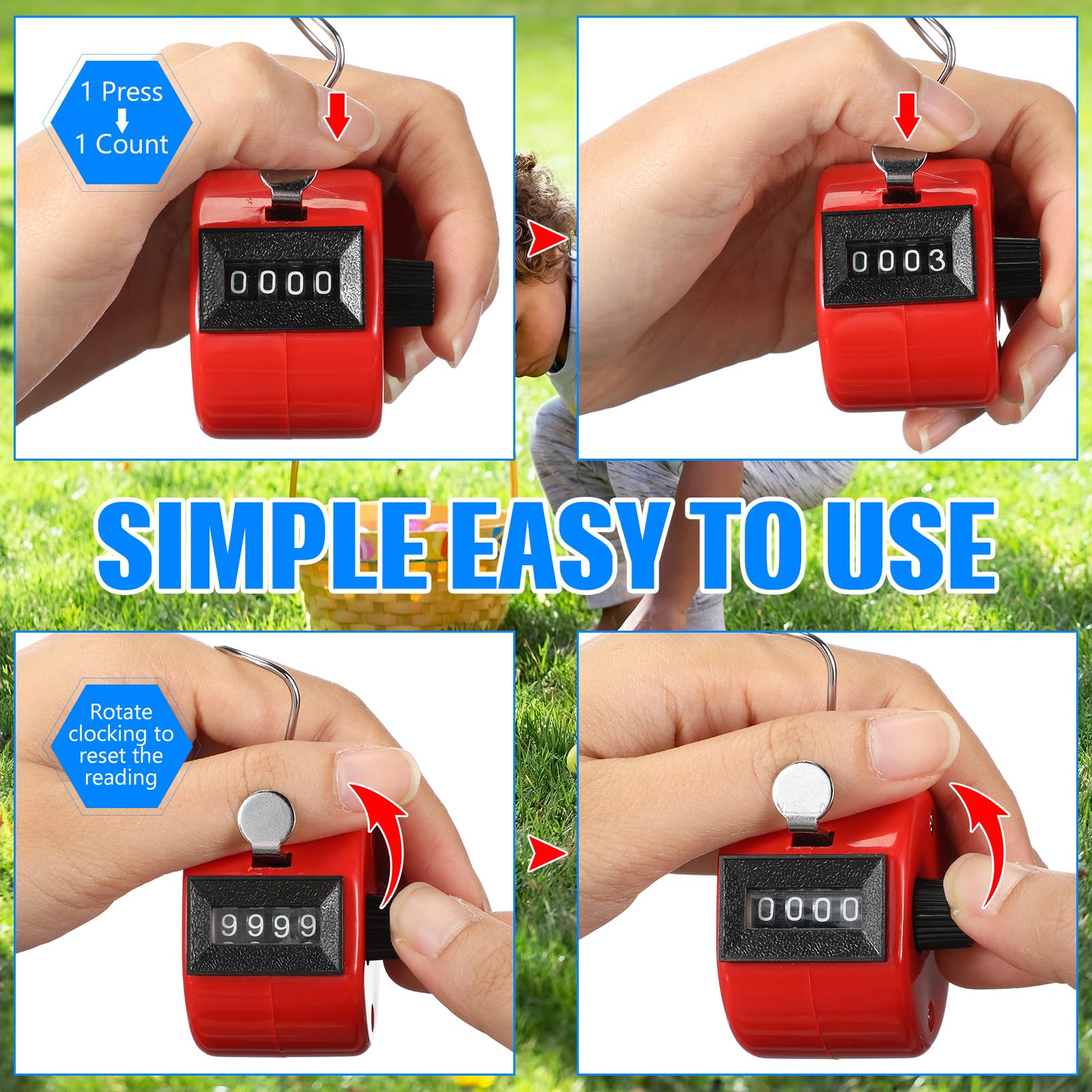 Snapklik.com : TOODOO 6 Pack Hand Tally Counter 4 Digit Mechanical Palm ...