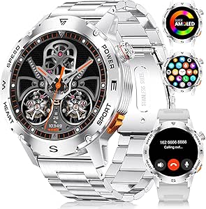 LIGE Smart Watch for Men, 1.43" HD AMOLED Display Bluetooth Calls 460mAh Smartwatch with IP68 ...