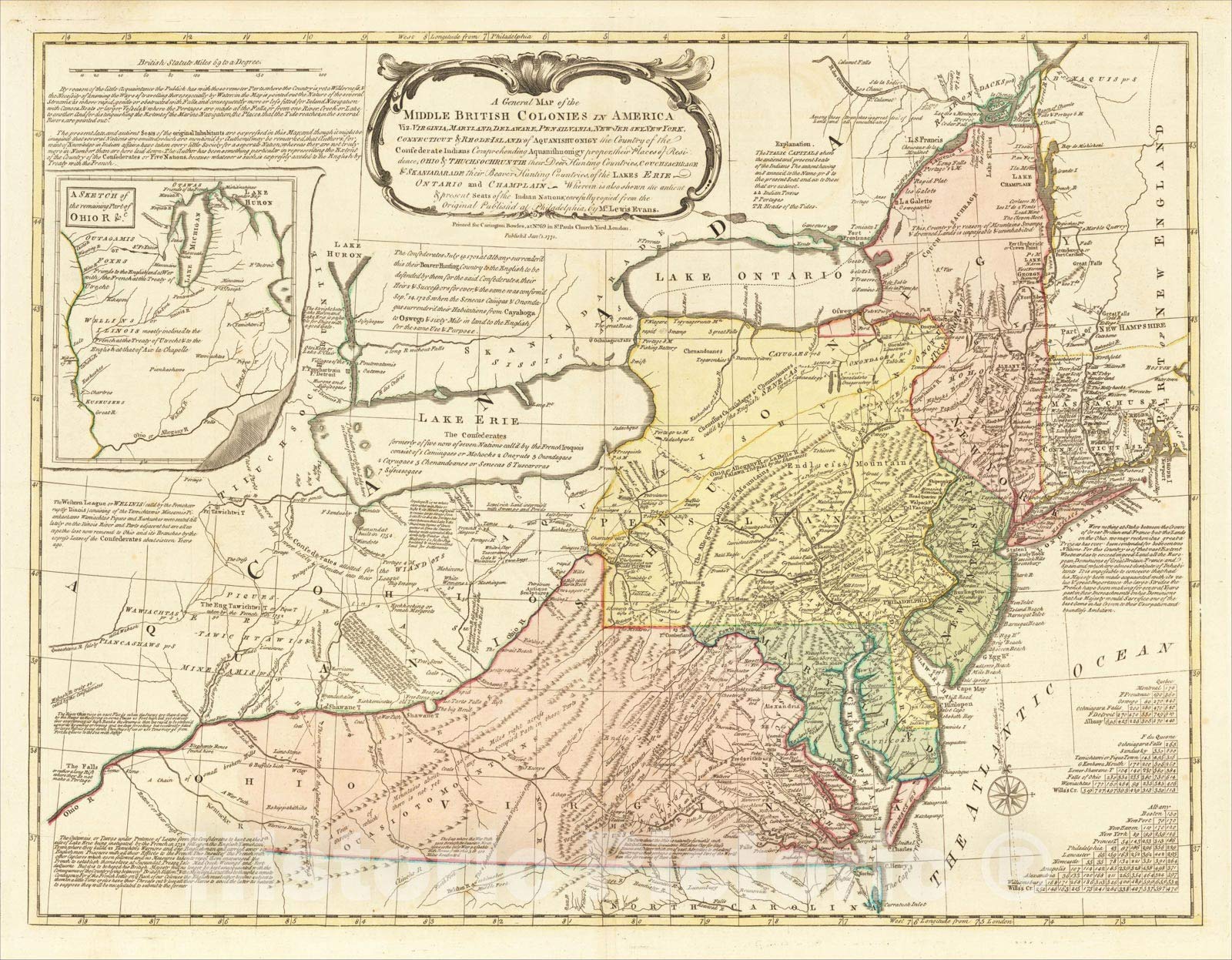 Map Of The Middle Colonies