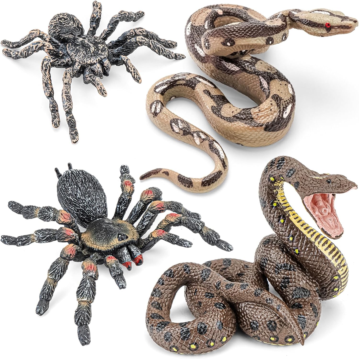 Amazon.com: THINKBAY 4PCS Fake Snake Spider Prank Toys Animal Figurines ...