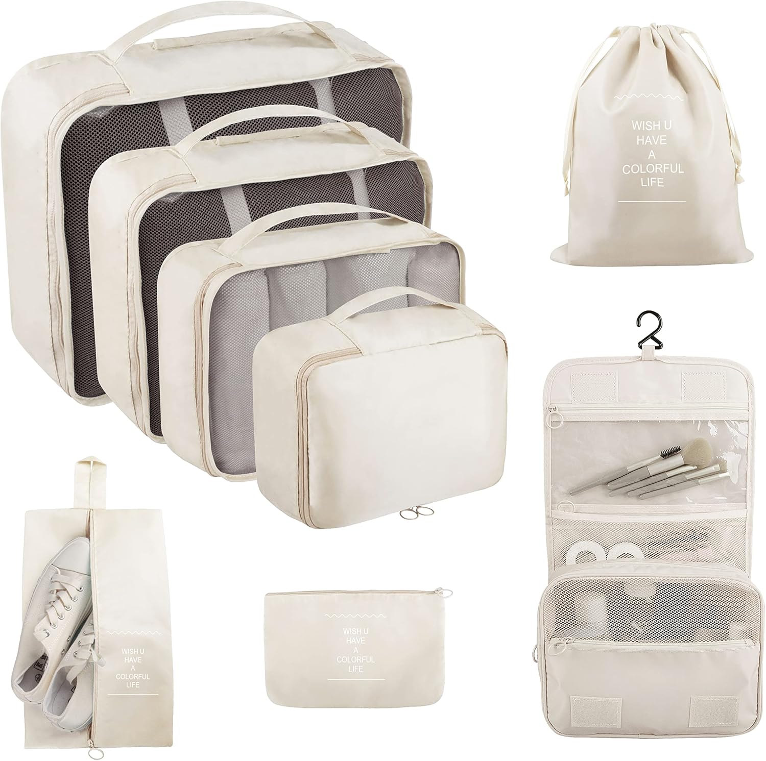 Amazon.com: Ebbniur Packing Cubes, 8 Pcs Travel Packing Organizers for ...