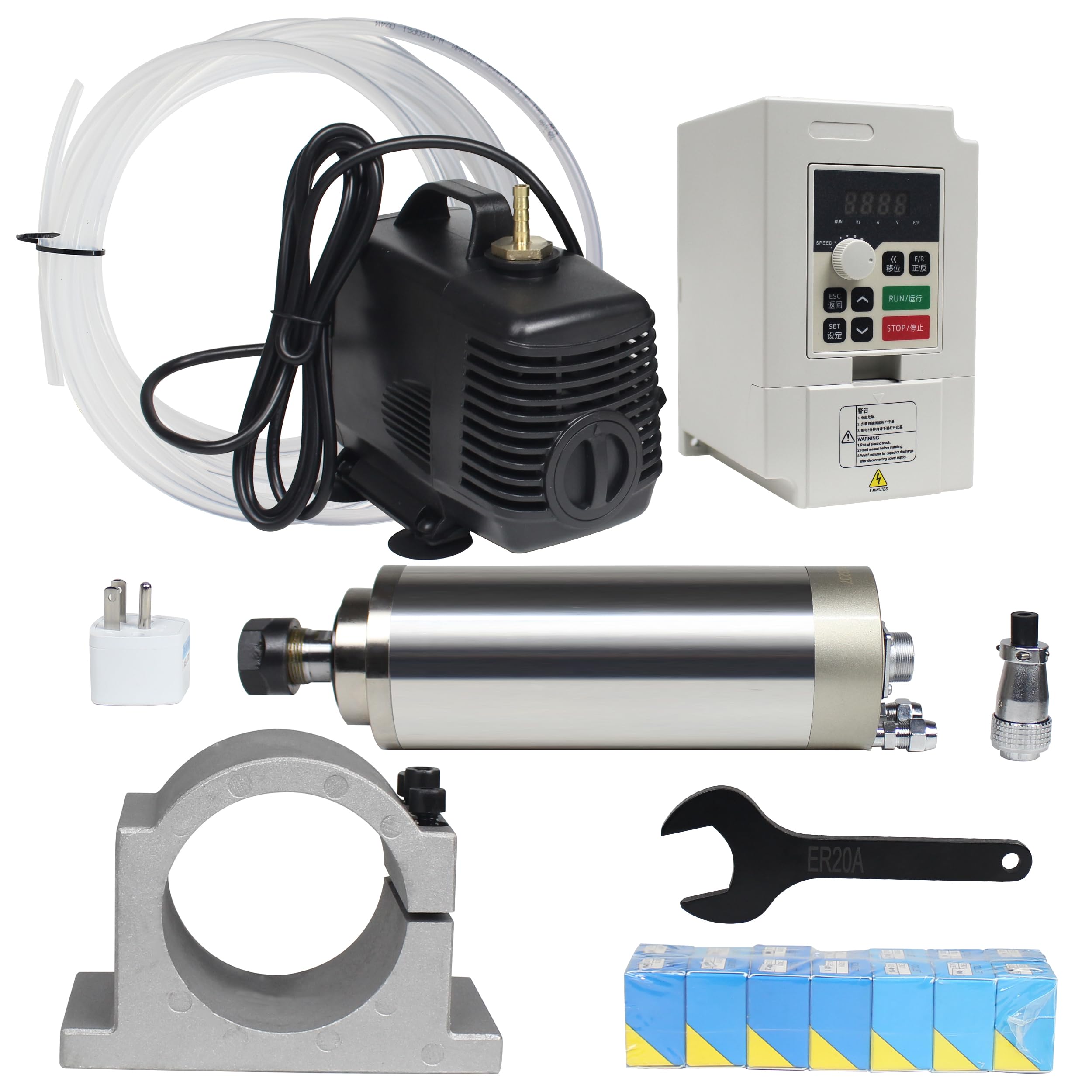 Snapklik.com : 22KW 220V Water Cooled ER20 Spindle Motor 80MM 24000RPM ...