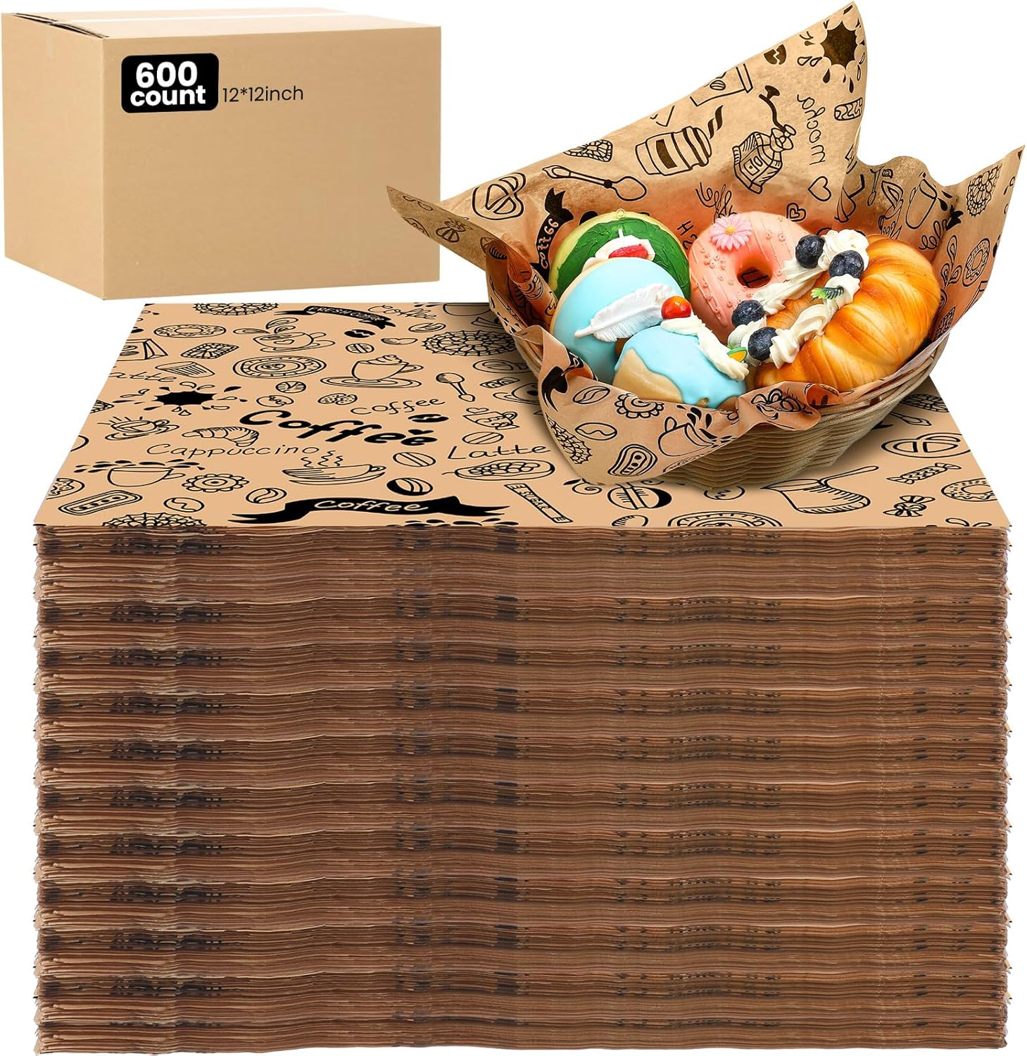 Amazon.com: Resholder 600 Pcs Deli Paper Sheets 12 x 12 Inch, Sandwich ...