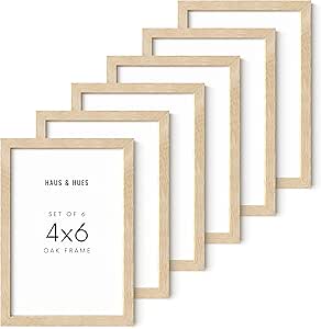 Amazon.com - HAUS AND HUES Solid Oak Picture Frame Set - Beige Gallery Wall Frames, Tabletop ...