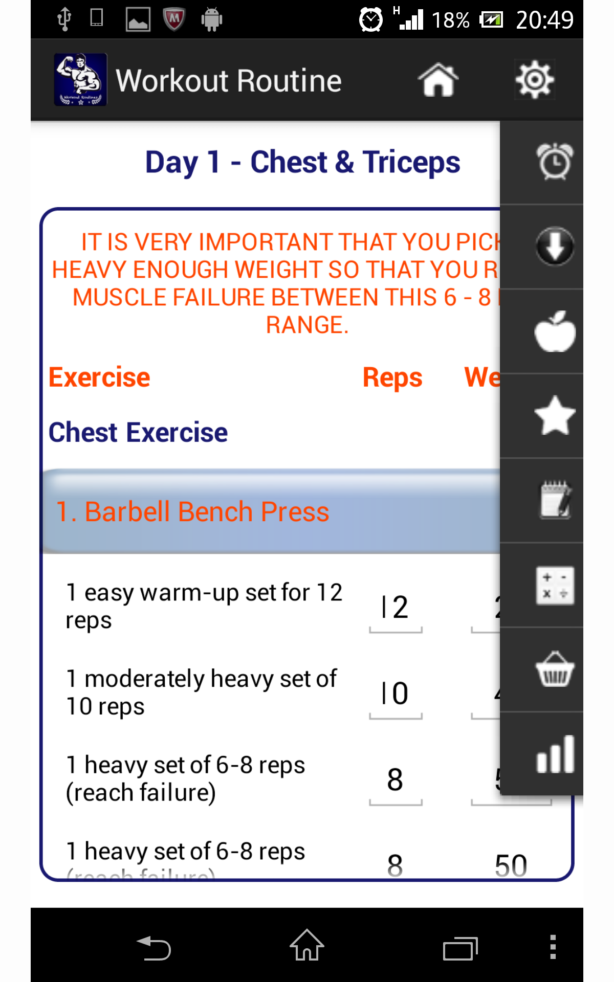 Warrior Bodybuilding Workout - App on Amazon Appstore