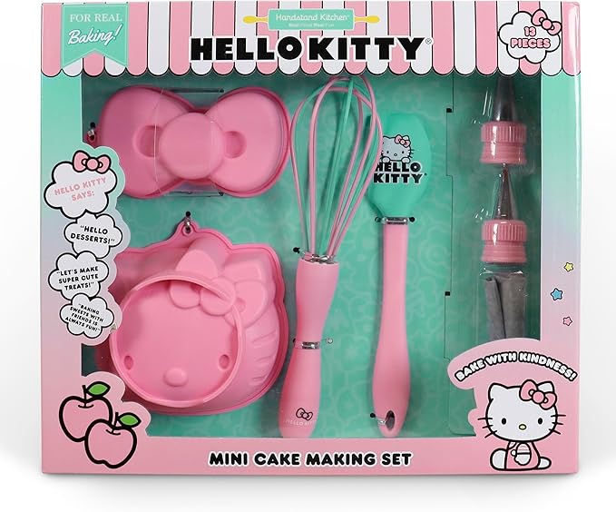 Amazon.com: Handstand Kitchen Hello Kitty Cake Baking Set with Kitty ...