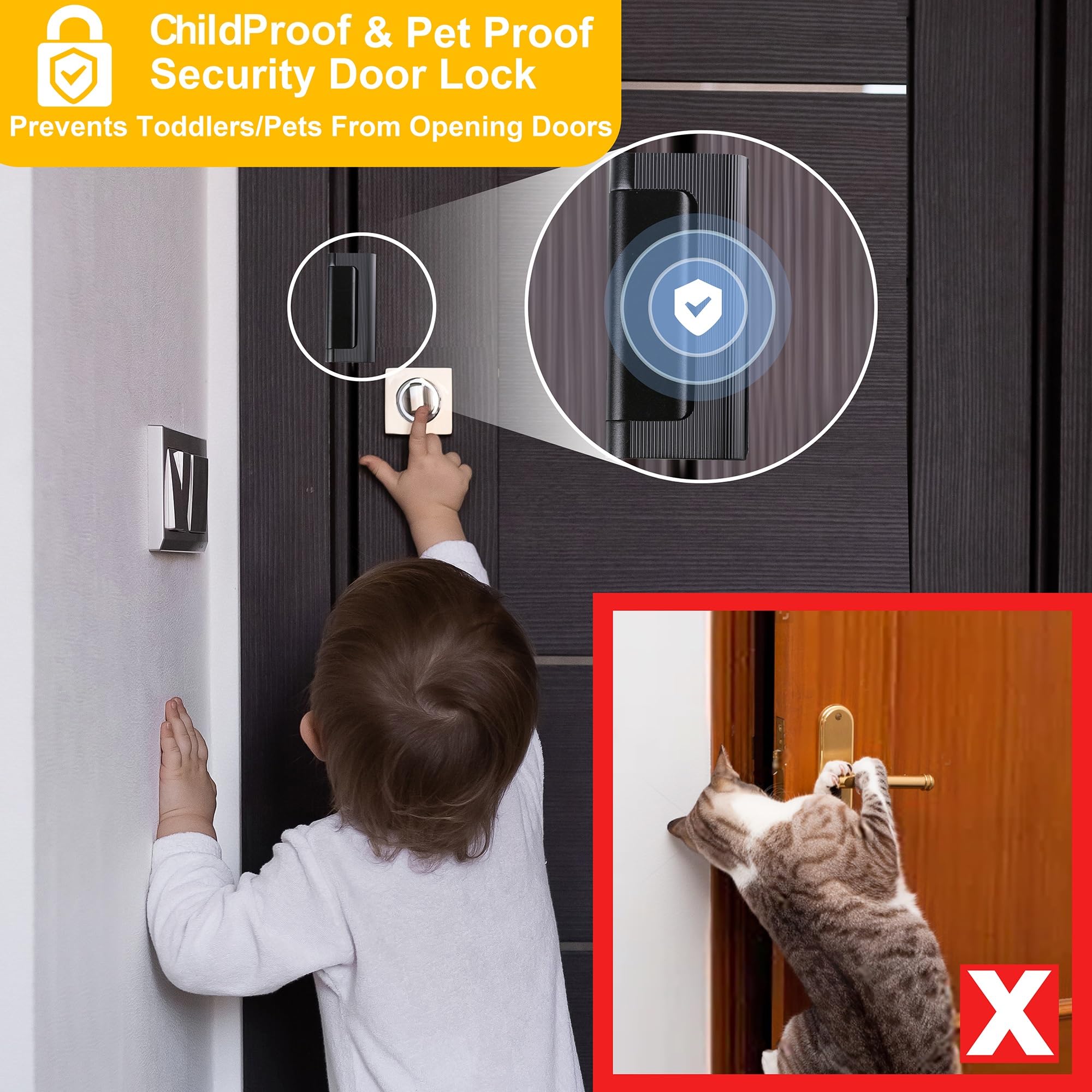 Snapklik.com : PlusRoc 2 Pack Upgraded Home Security Door Lock, Child ...