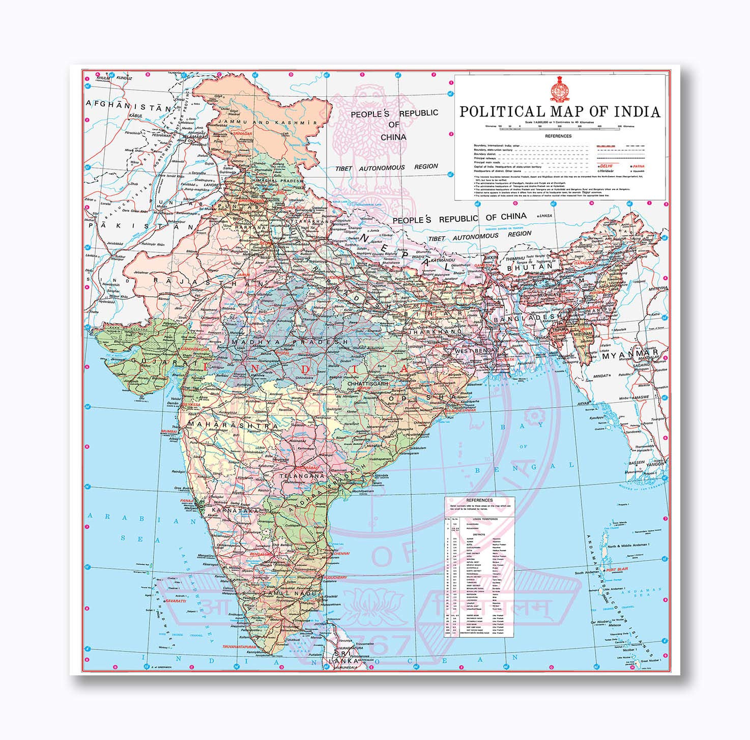 Tamatina Wall Posters Educational Posters Geography India Map Study ...
