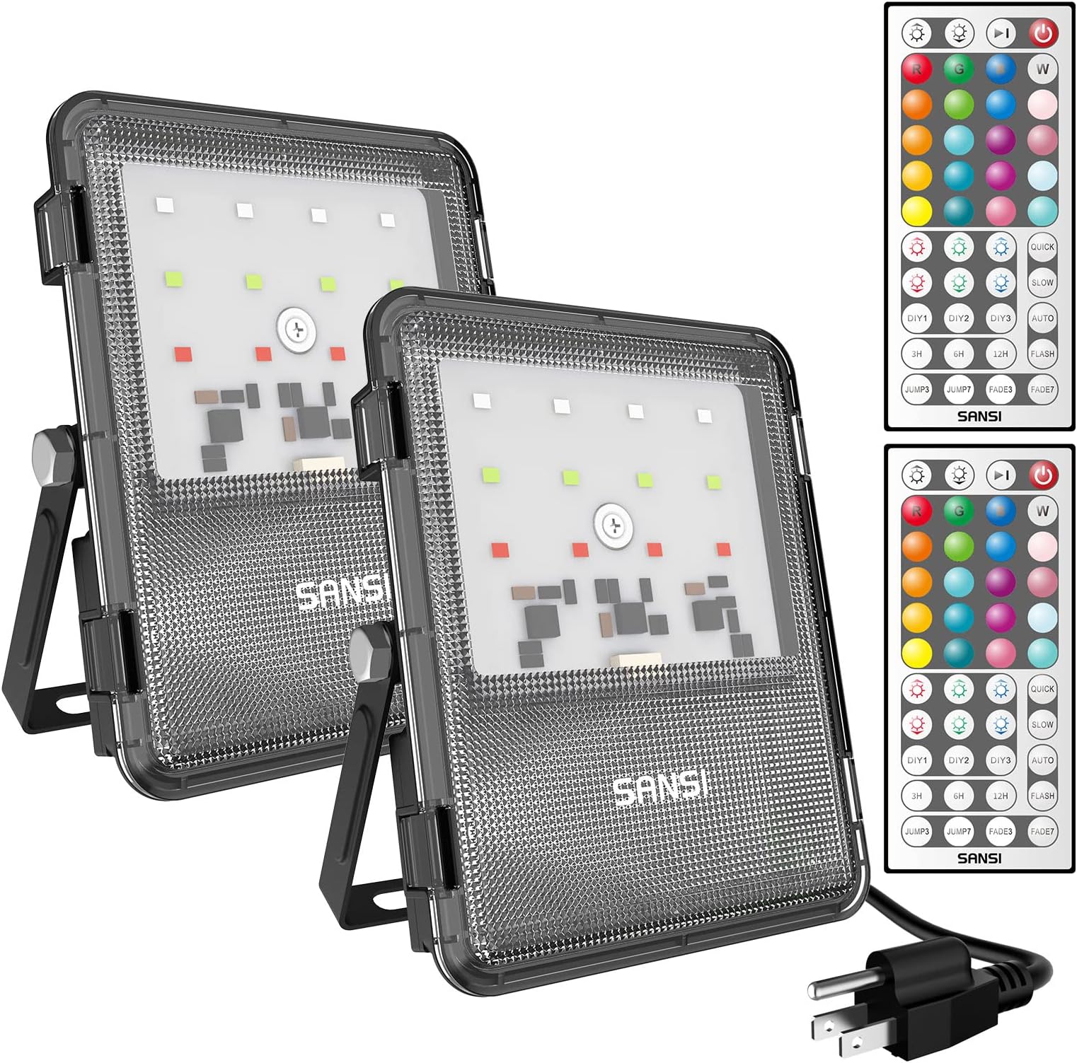 SANSI LED Flood Light Outdoor 400W Equivalent, 40W 4400LM RGBW Flood ...