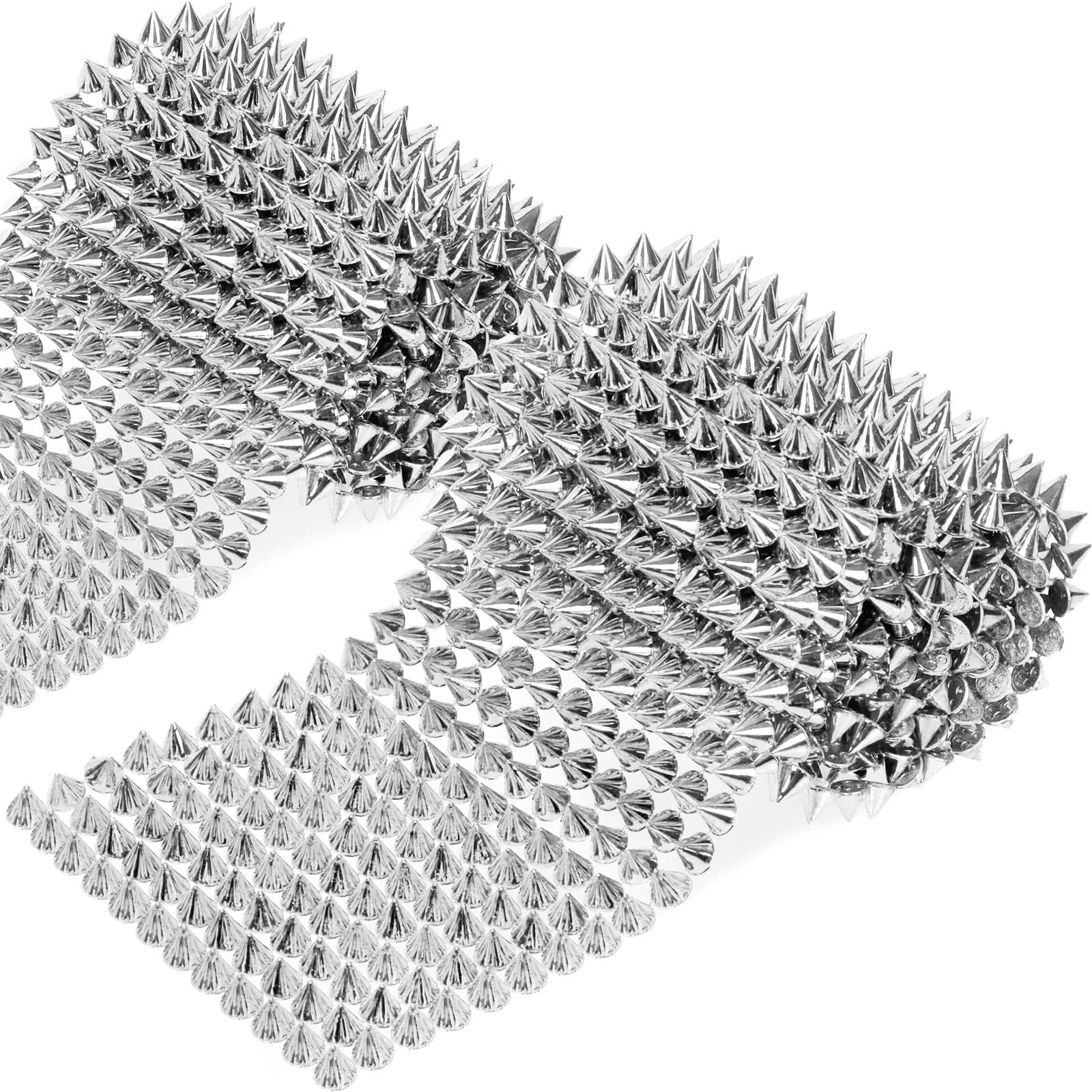 Amazon.com: Swpeet 2 Yards Silver Sew Stitch On Spike Stud Set, Cone Tree Spike Stud Rivets ...