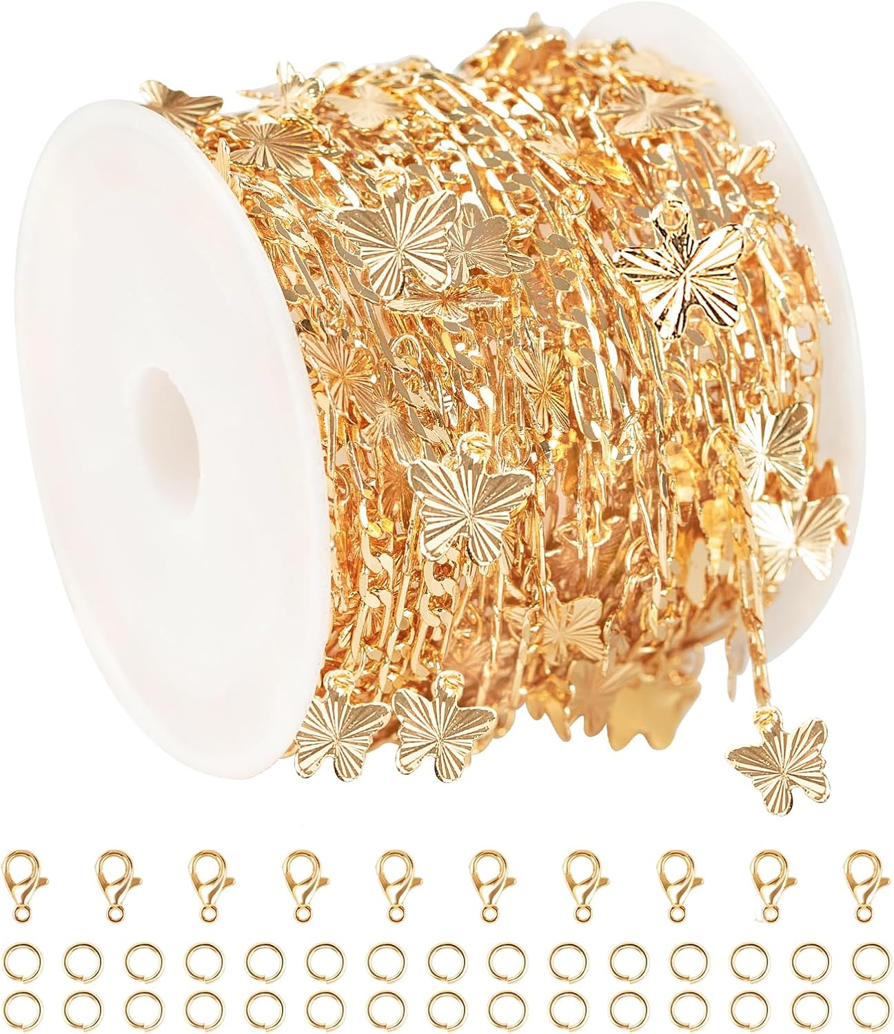 Amazon.com: KYUNHOO 16.4FT/5M Gold Plated Brass Chain for Jewelry ...