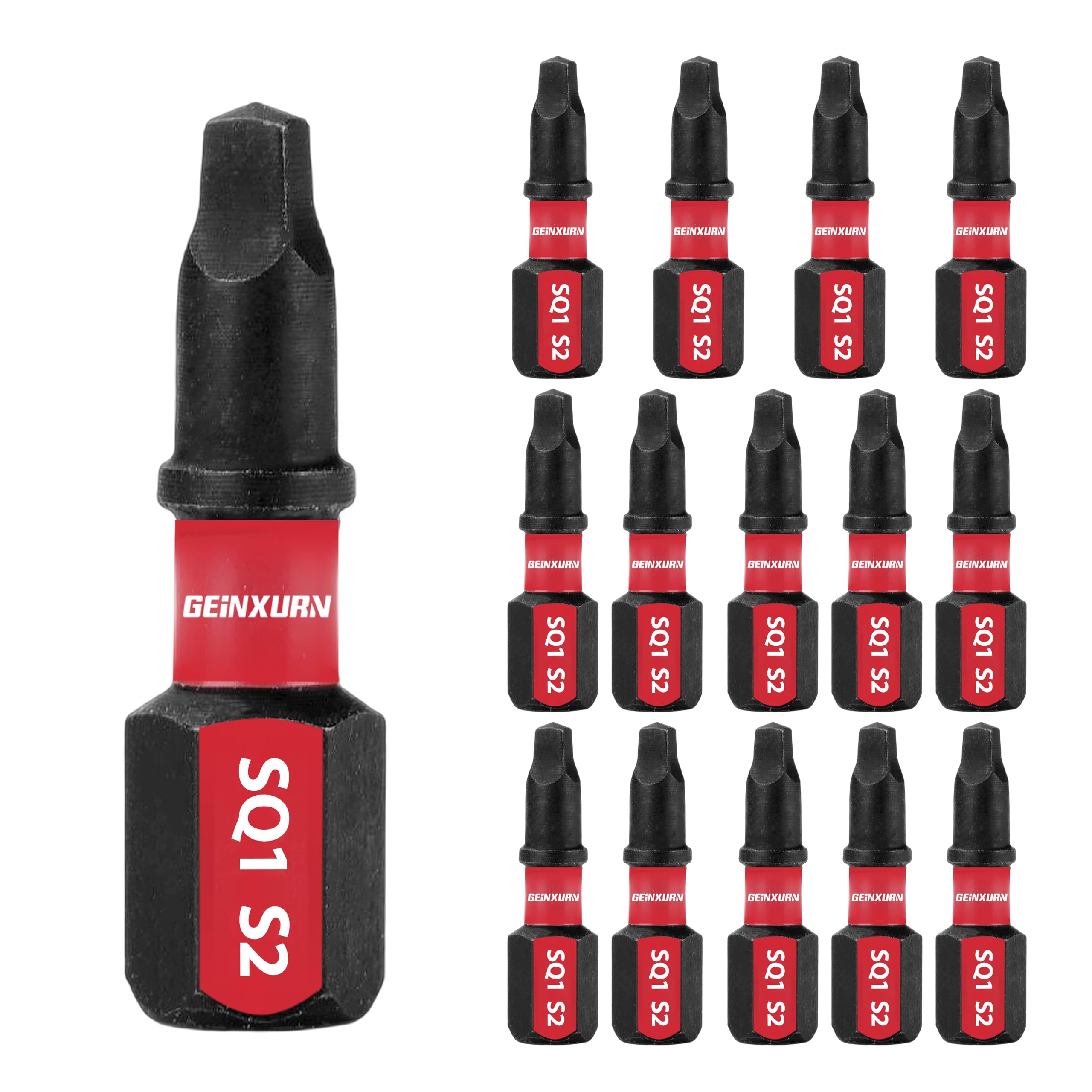 GEINXURN Impact Tough #1 Square 1 in. Insert Driver Bits,15Pack ...