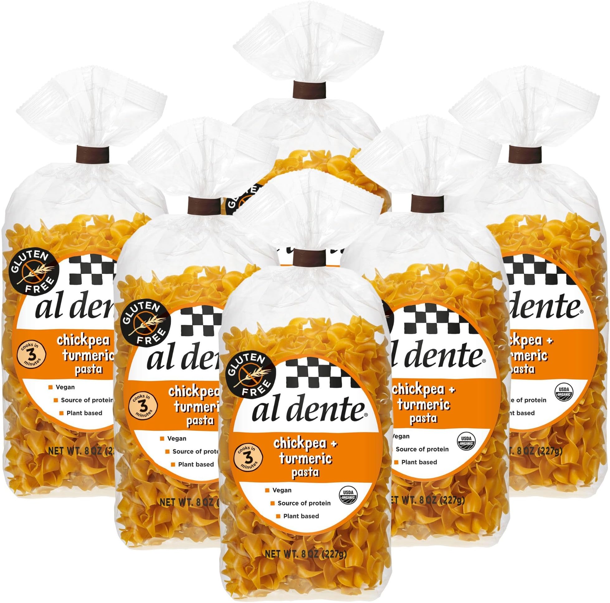 Amazon.com : Al Dente Plant Based Pasta Chickpea + Turmeric, 8 Ounce ...