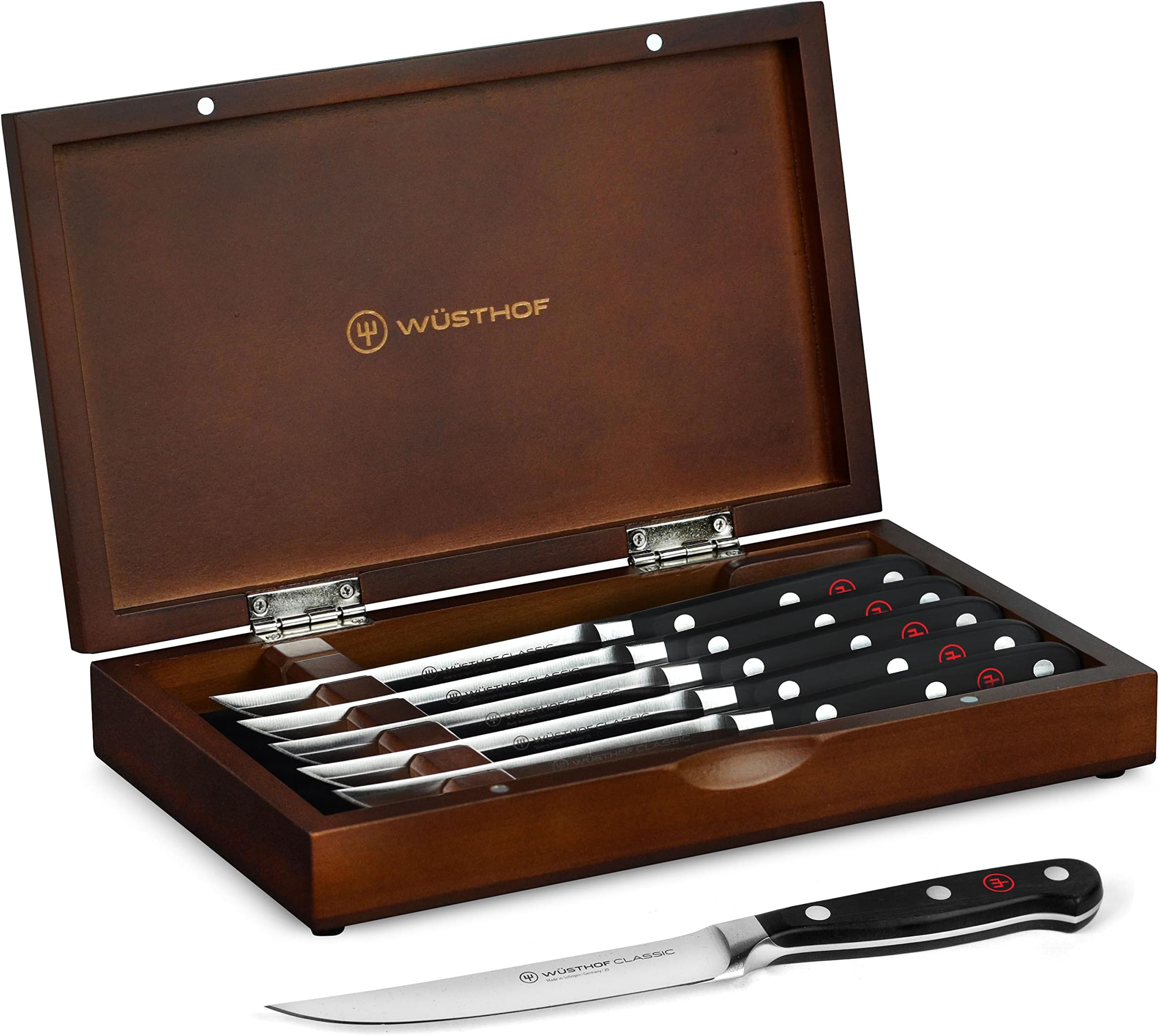 Amazon.com: Wusthof Classic Steak Knife Set with Wood Case (8 Piece ...