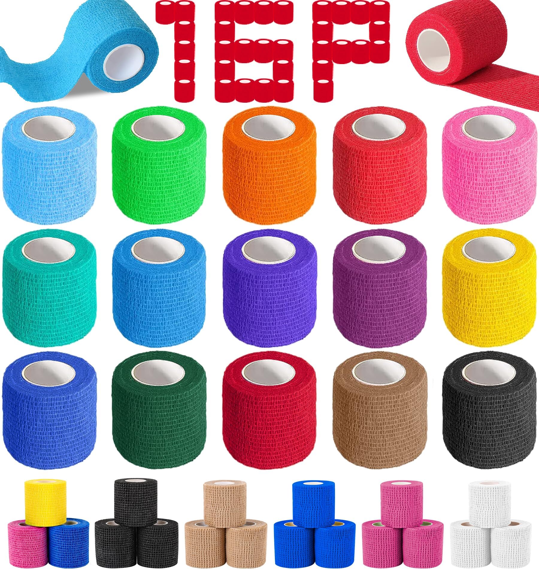 Amazon.com: Juvale Colorful Adhesive Bandage Wraps, 2 Inch x 5 Yards ...