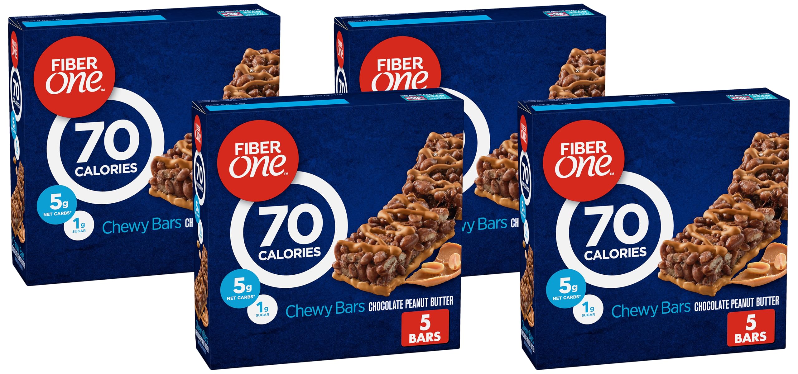 Amazon.com : Fiber One 70 Calorie Chewy Snack Bars, Chocolate Peanut ...