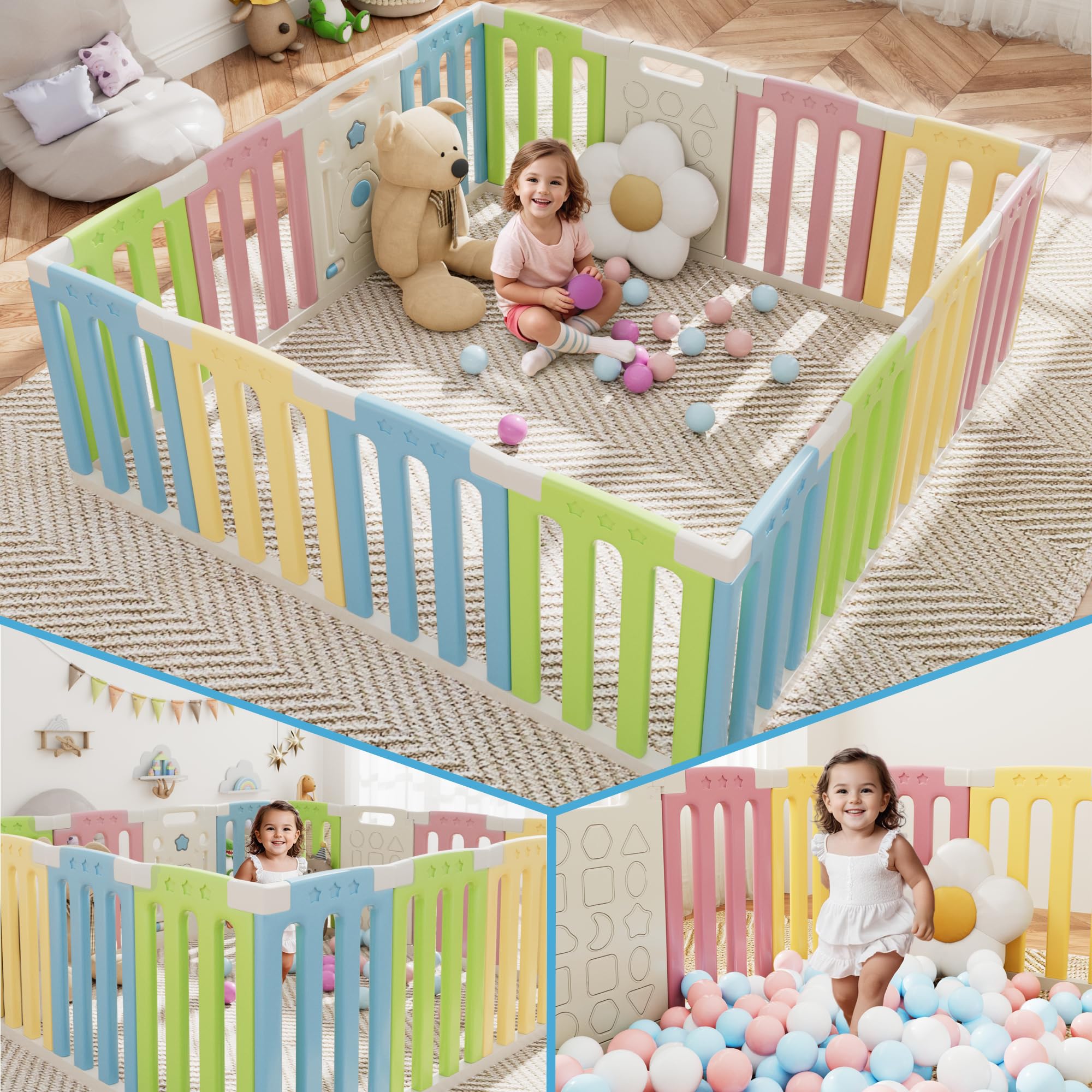 Snapklik.com : JUMMICO Baby Playpen, 26 Sq Extra Large Playpen For ...