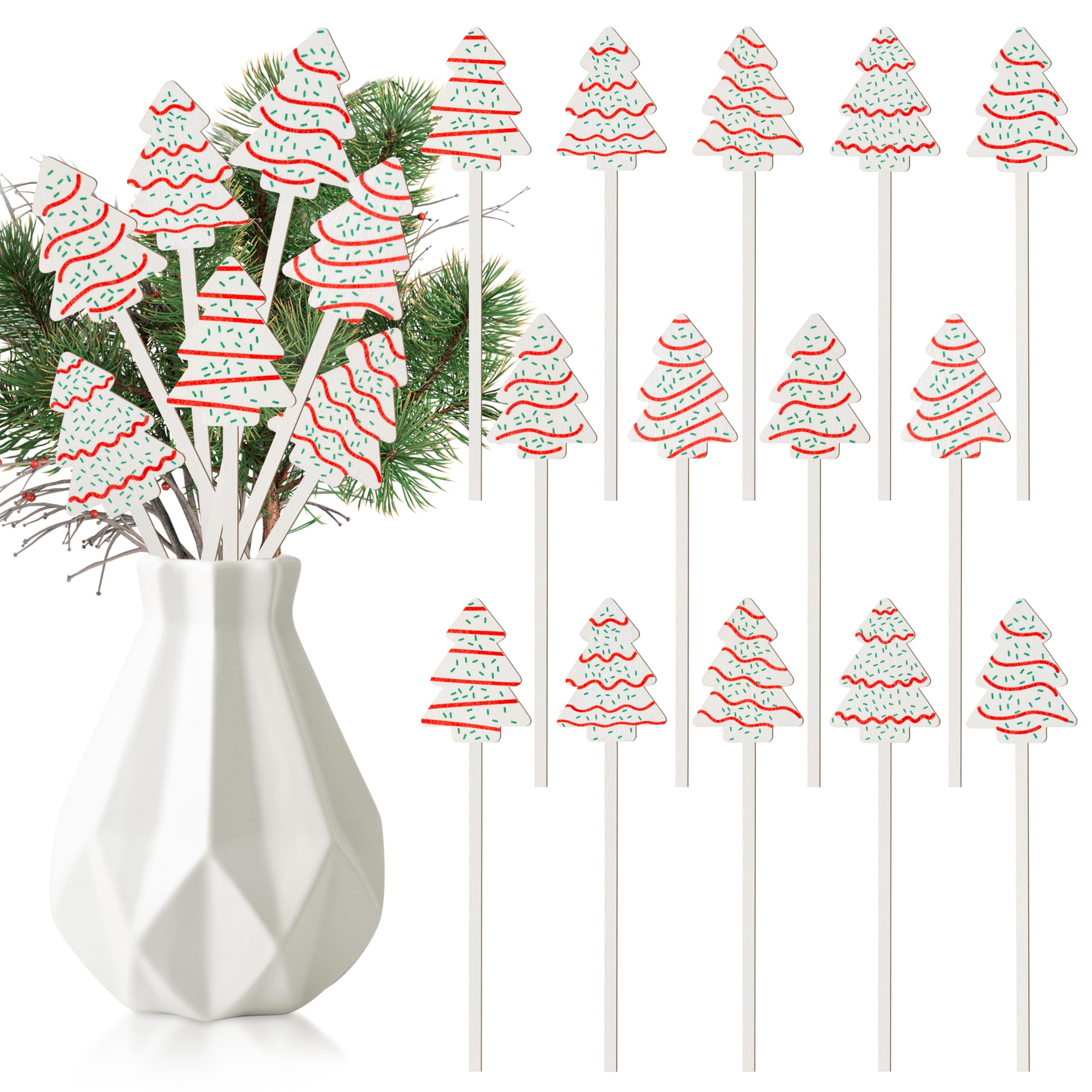 Amazon.com: TICIAGA Christmas Double-sided Wooden Picks - 14PCS ...