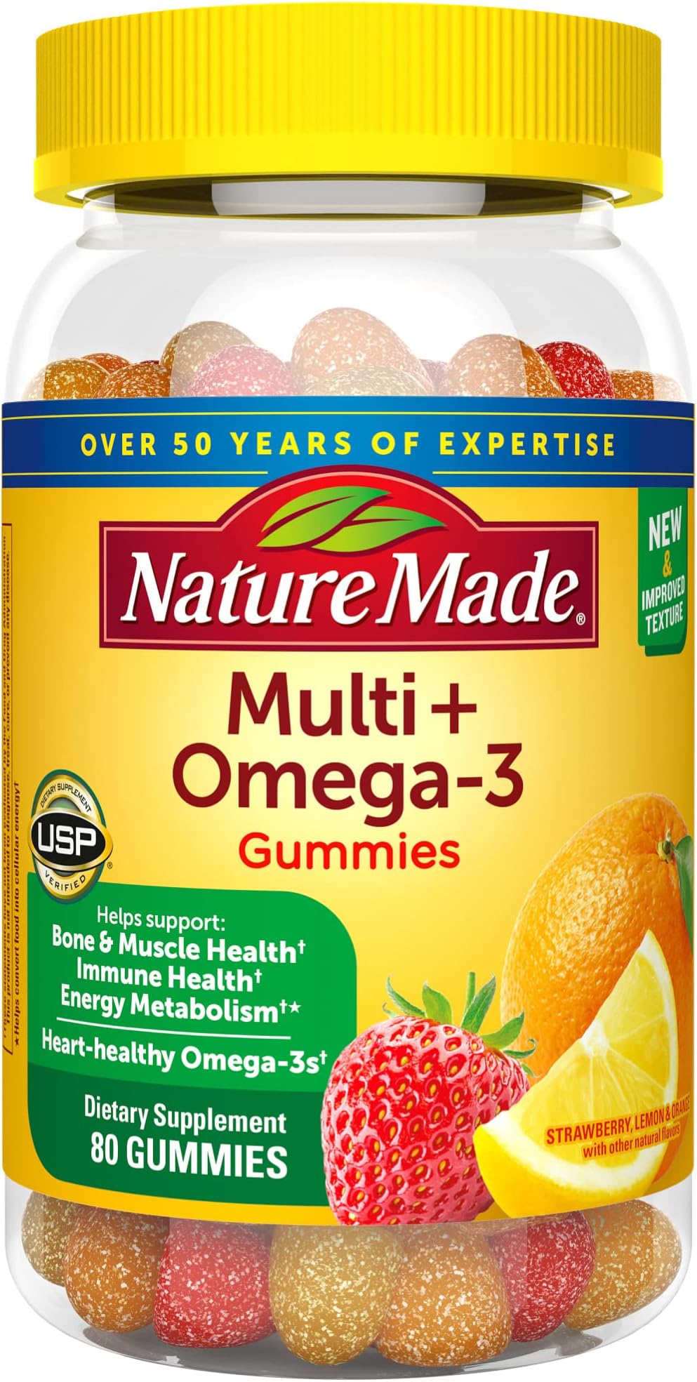 Amazon.com: Nature Made Multi for Her Plus Omega-3 Adult Gummies, 90 ...
